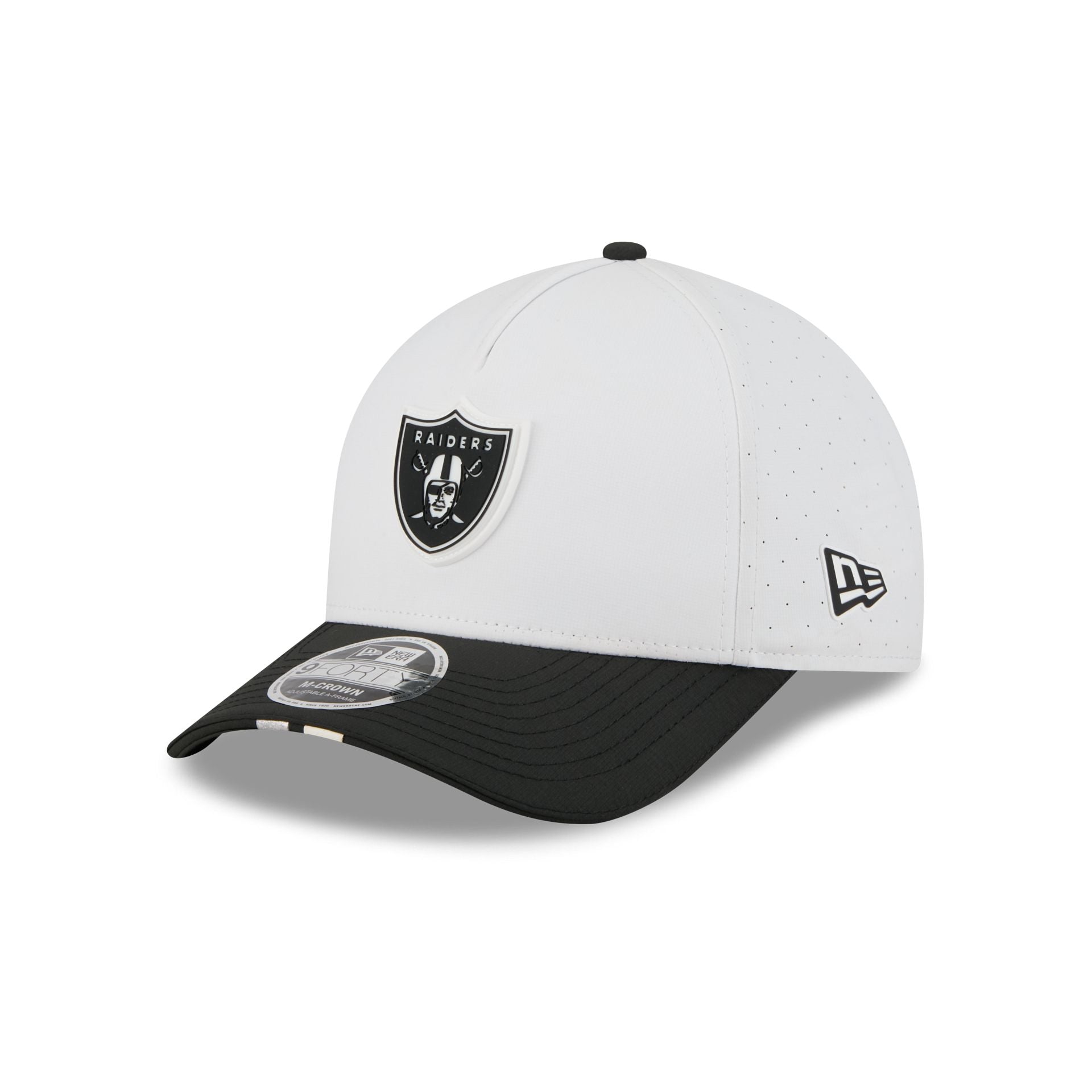 Las Vegas Raiders 2025 Training 9FORTY M-Crown A-Frame Snapback Hat ...