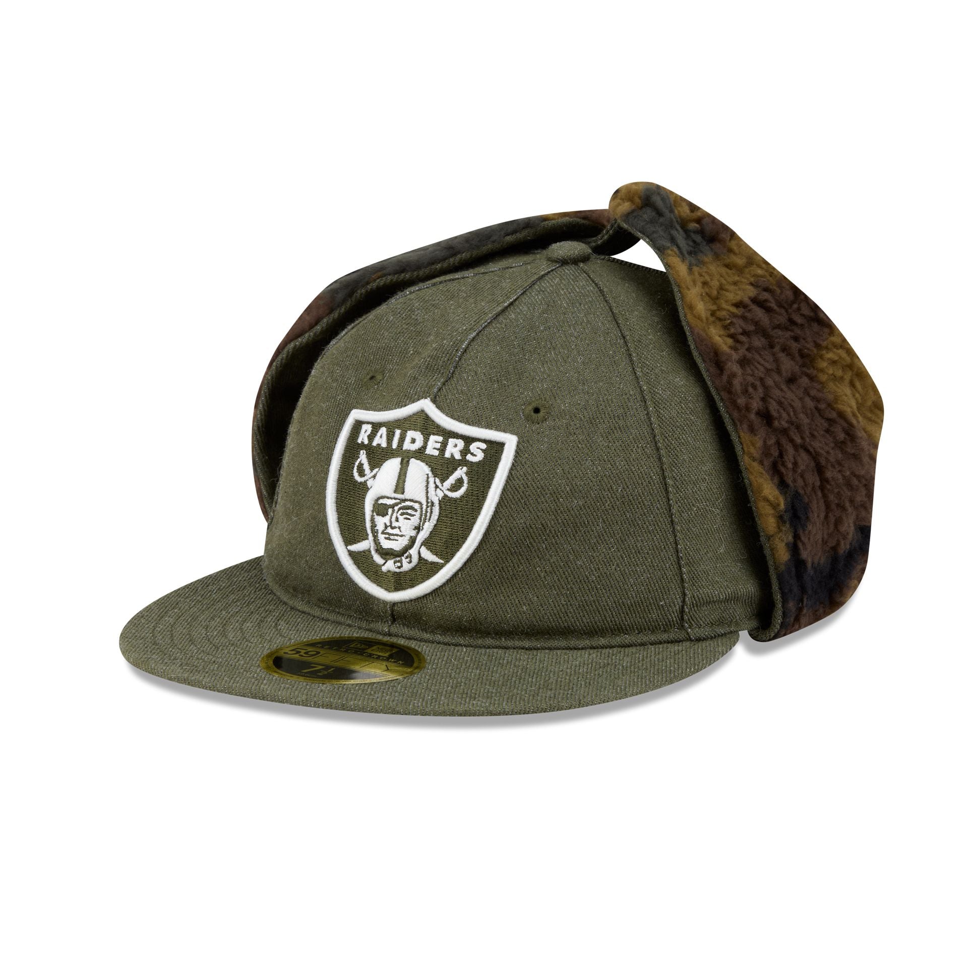 Las Vegas Raiders Three Looms Cotton Twill Camo Retro Crown Dog Ear 59 ...