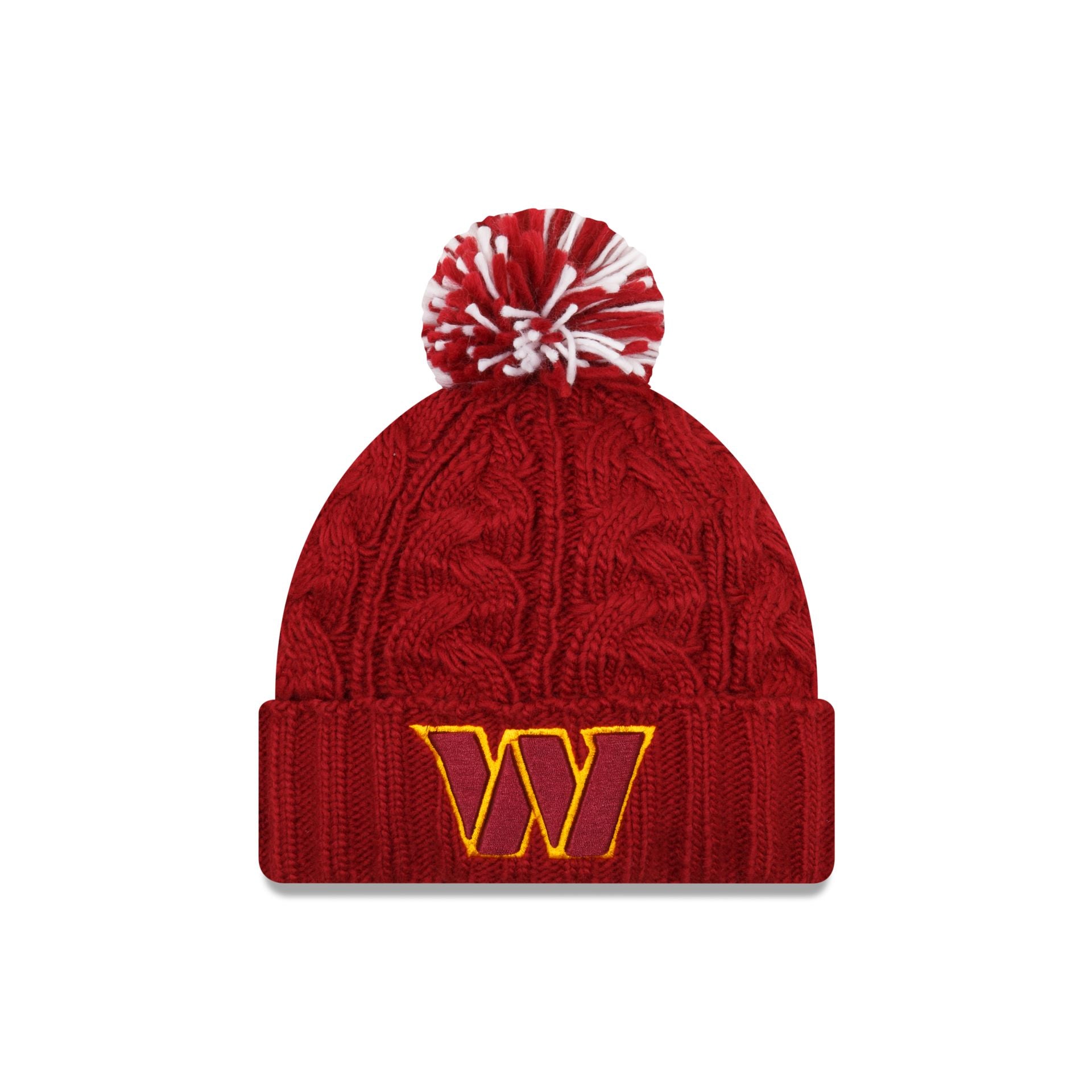 Washington Commanders Cozy Cable Women's Pom Knit Hat – New Era Cap