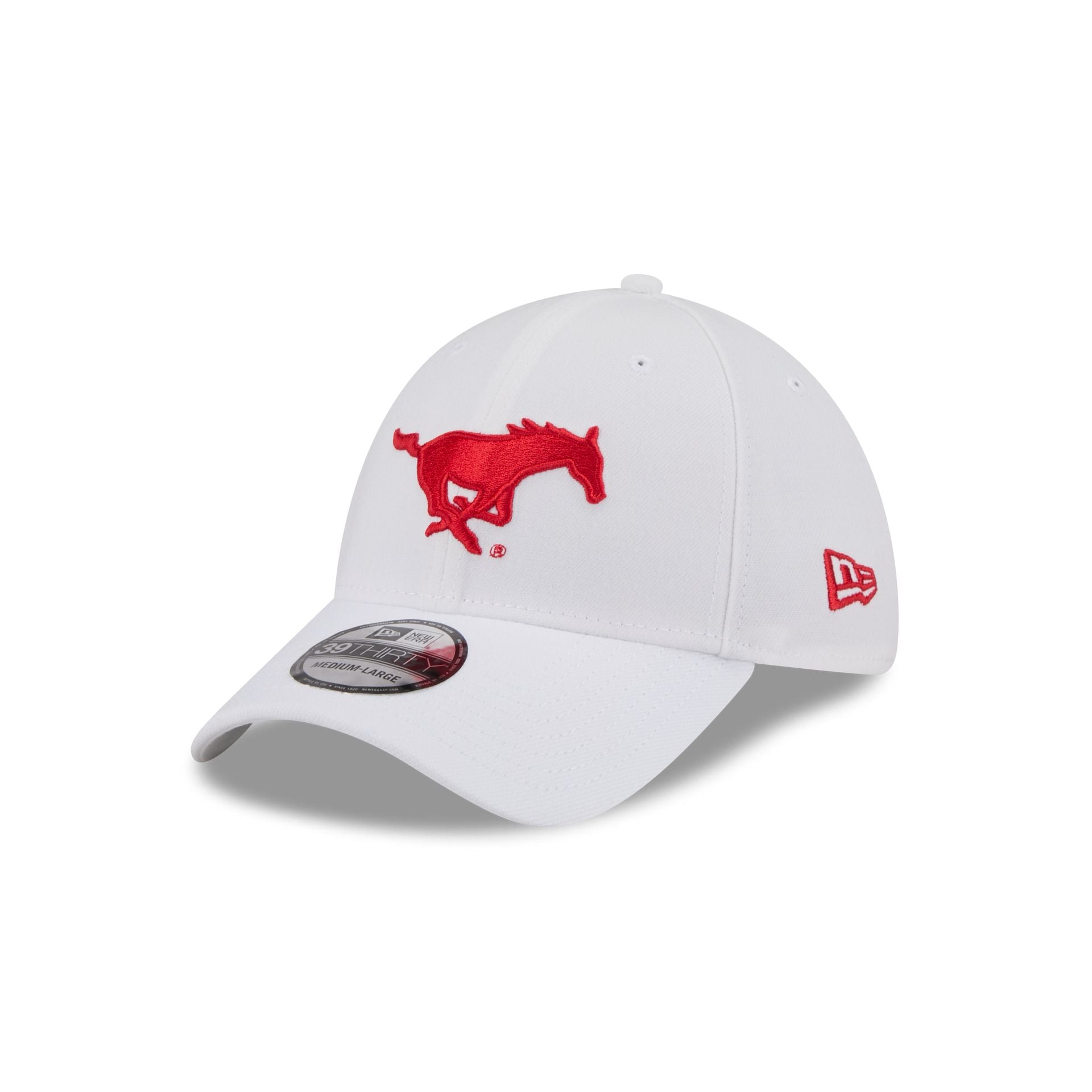 Southern Methodist Mustangs Optic White 39THIRTY Stretch Fit Hat – New ...