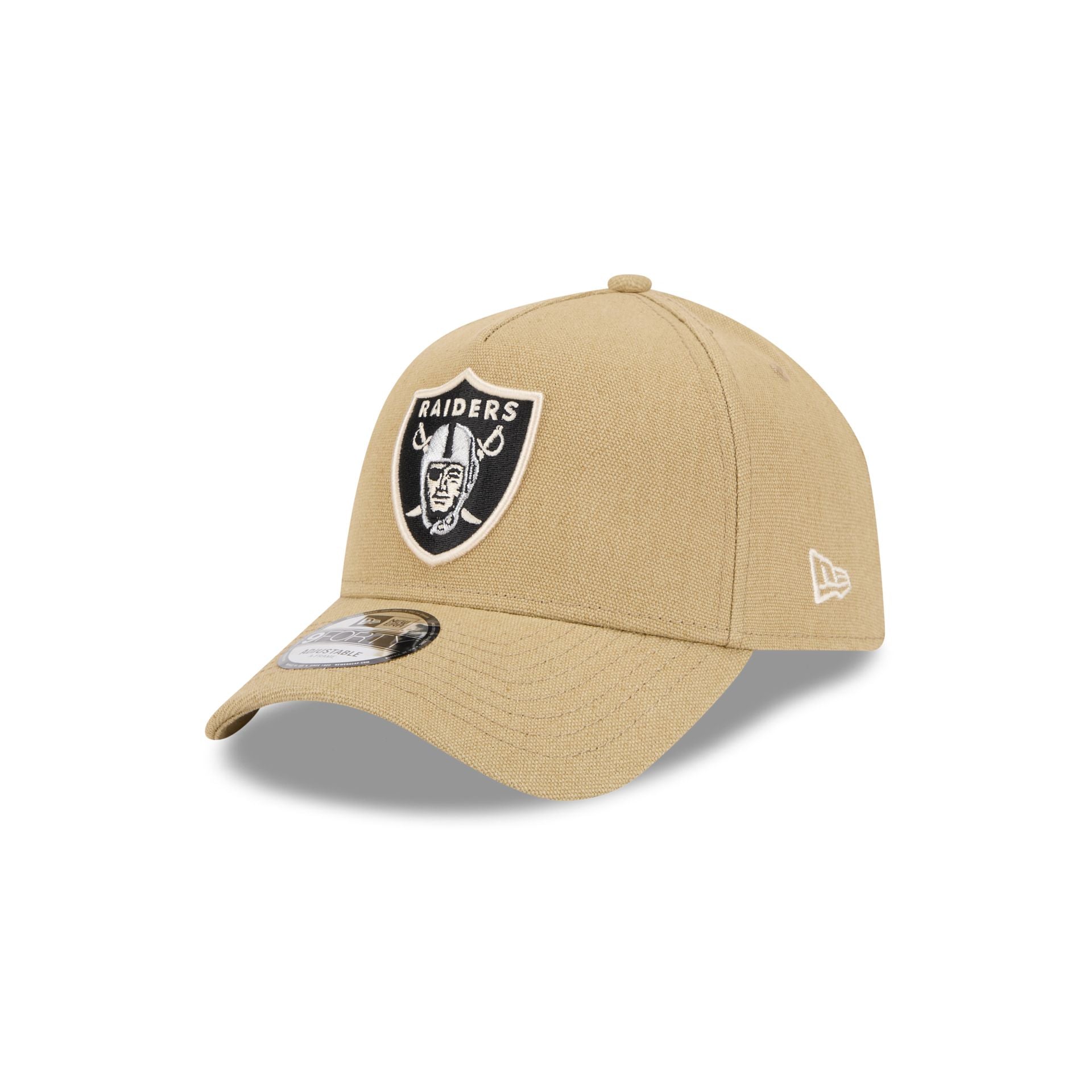 Las Vegas Raiders Logo Essentials Khaki 9FORTY A-Frame Snapback Hat ...