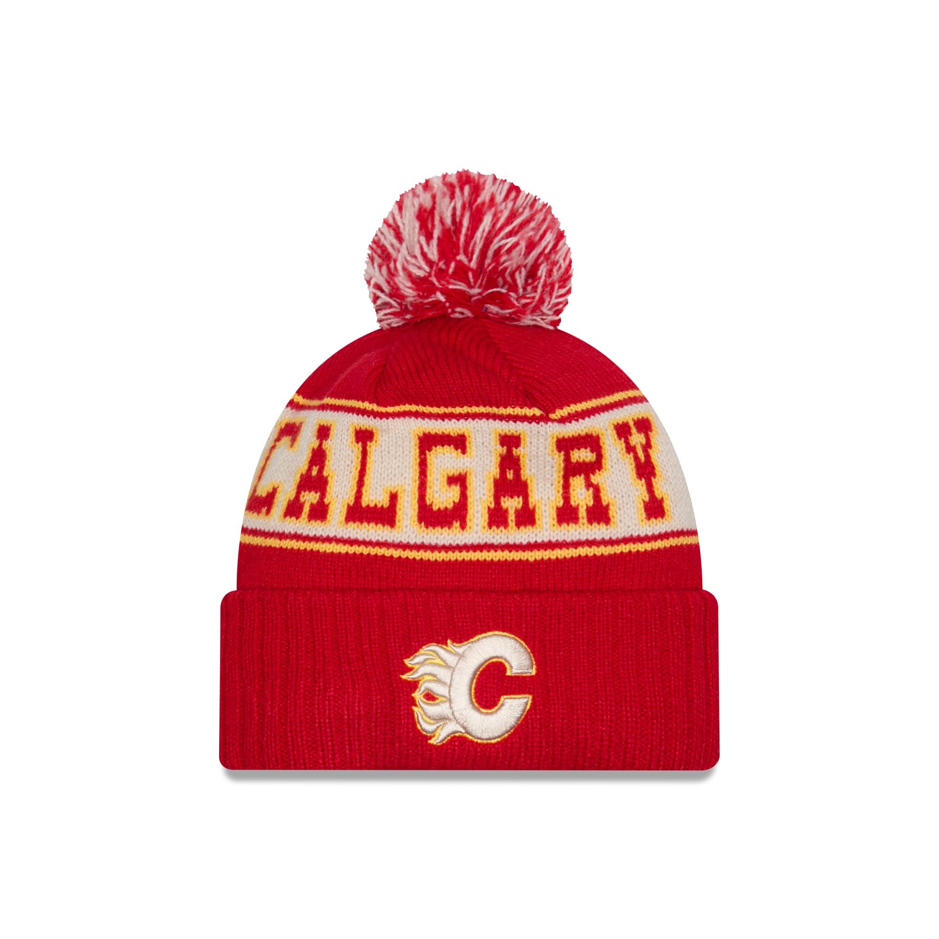 Calgary Flames Retro Pom Knit Hat – New Era Cap
