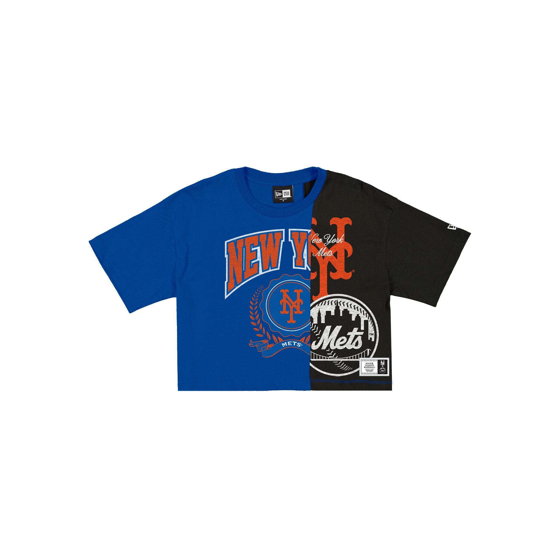 New York Mets Team Split Women's Cropped Short-Sleeve T-Shirt – New Era Cap