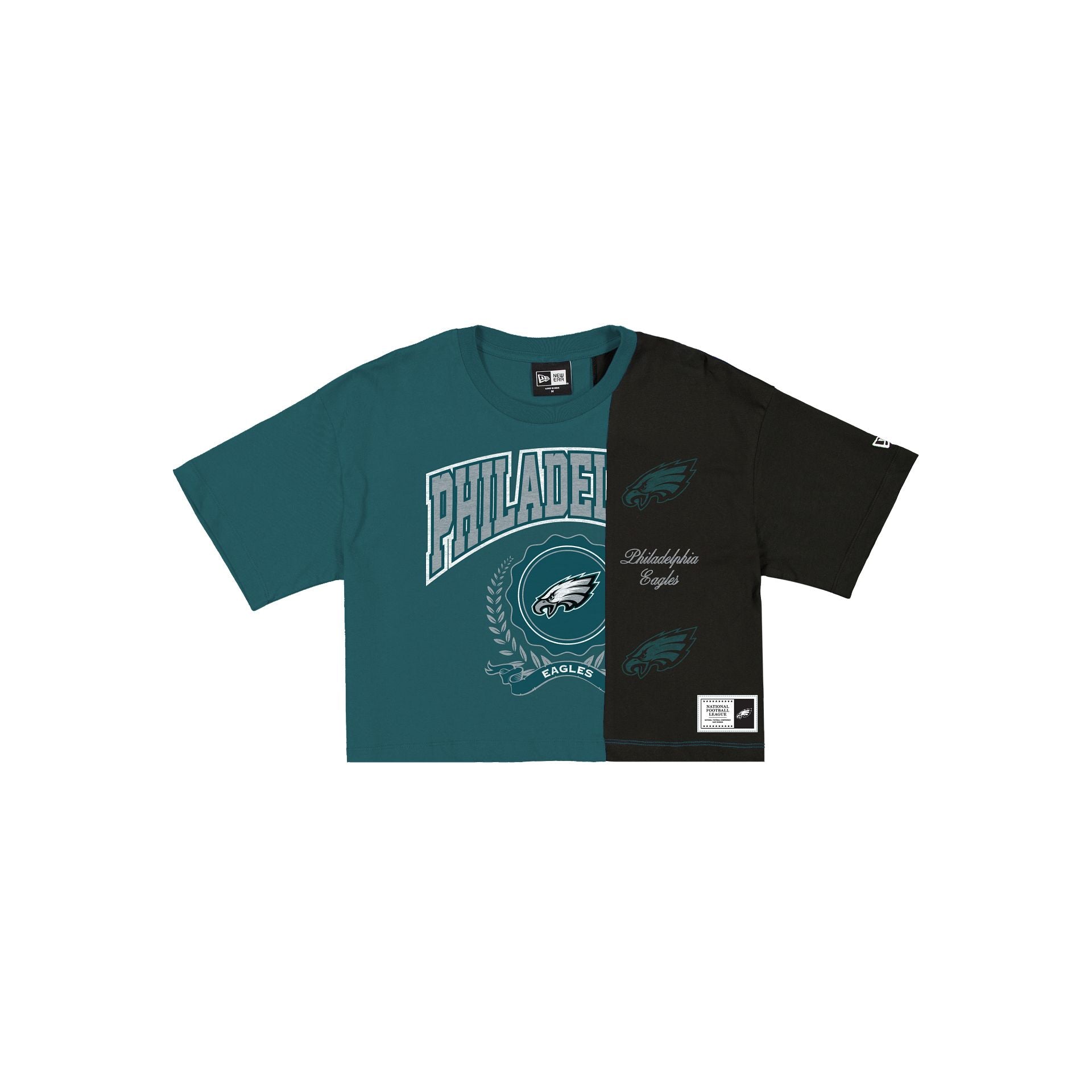 Philadelphia Eagles Team Split Women's Cropped Short-Sleeve T-Shirt ...