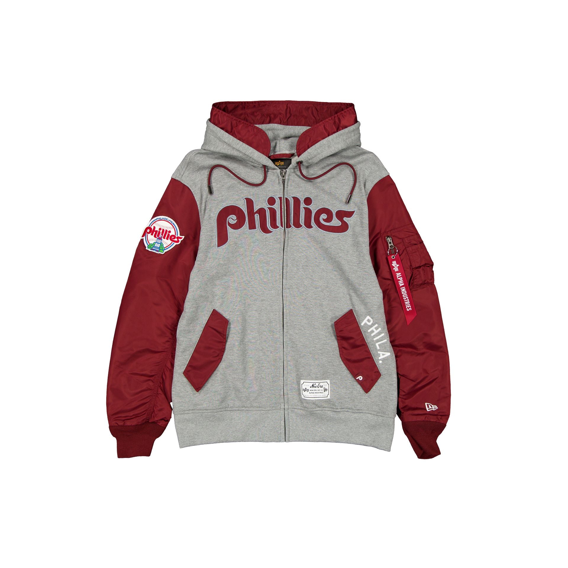 Alpha Industries x Philadelphia Phillies Cooperstown Gray MA-1 Full Zi ...