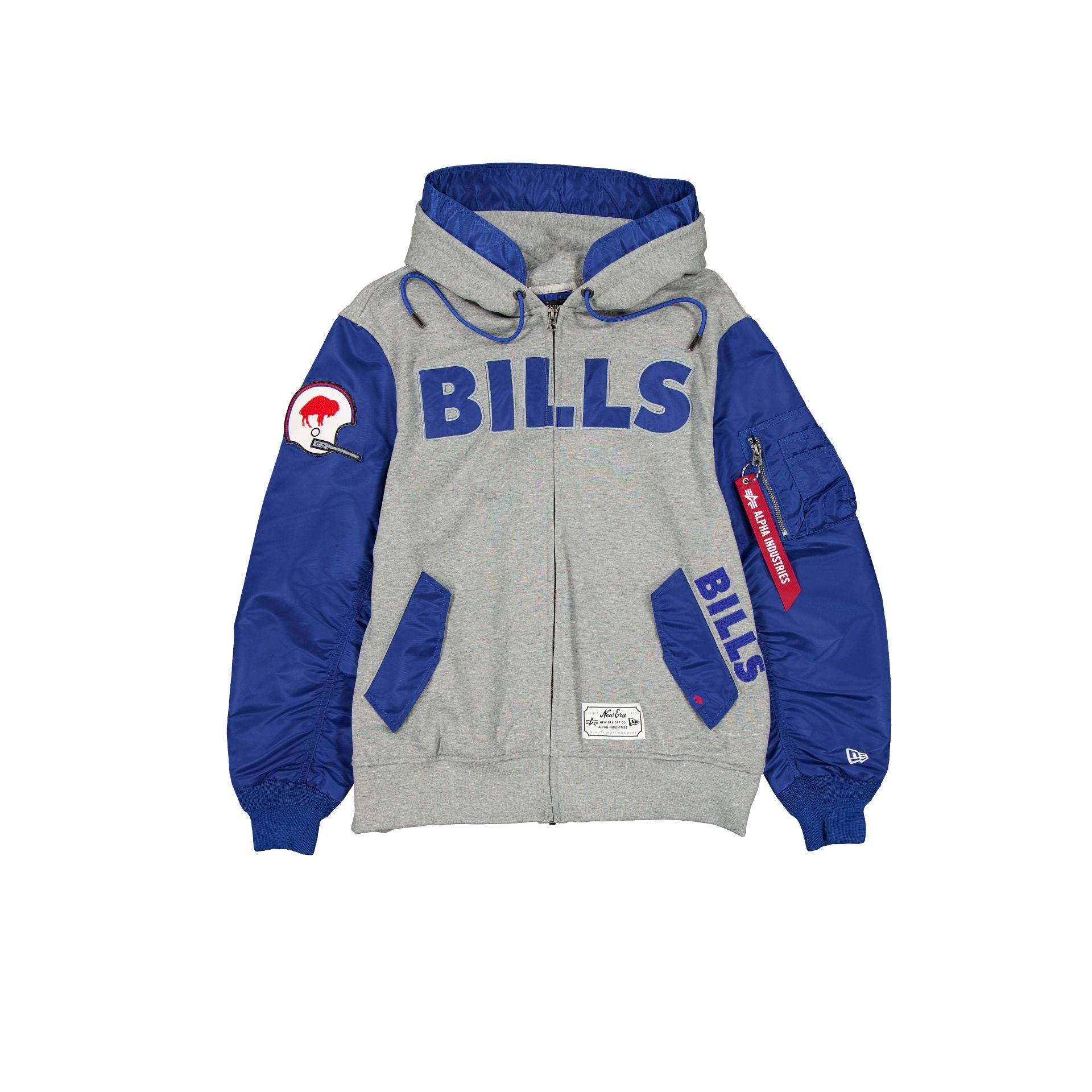 Alpha Industries x Buffalo Bills Historic Gray MA-1 Full Zip Fleece Ja ...