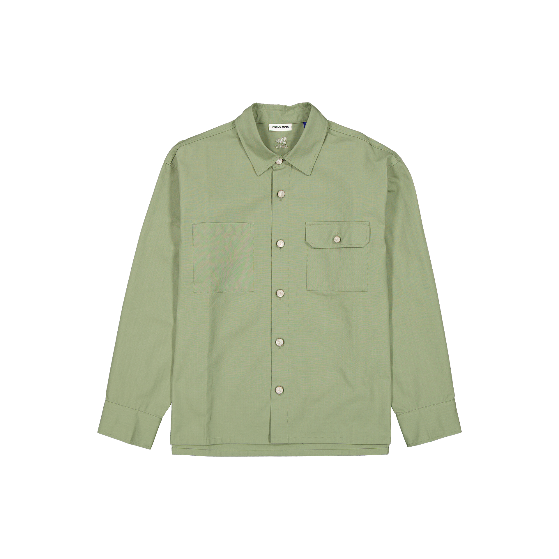 New Era Branded Green Bark Military Shacket – New Era Cap