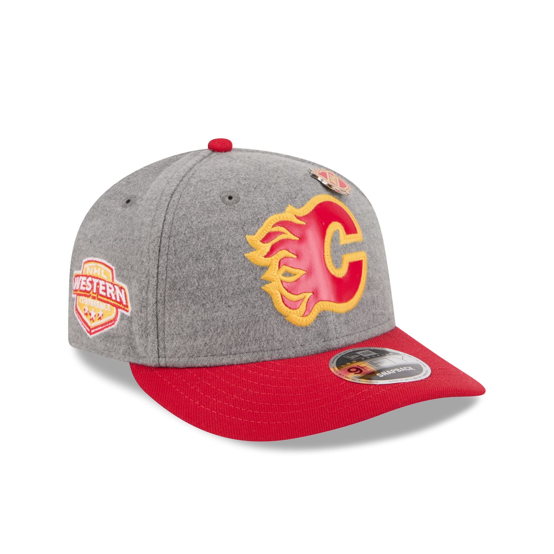 Calgary Flames Heather Gray Wool Low Profile 9FIFTY Snapback Hat – New ...