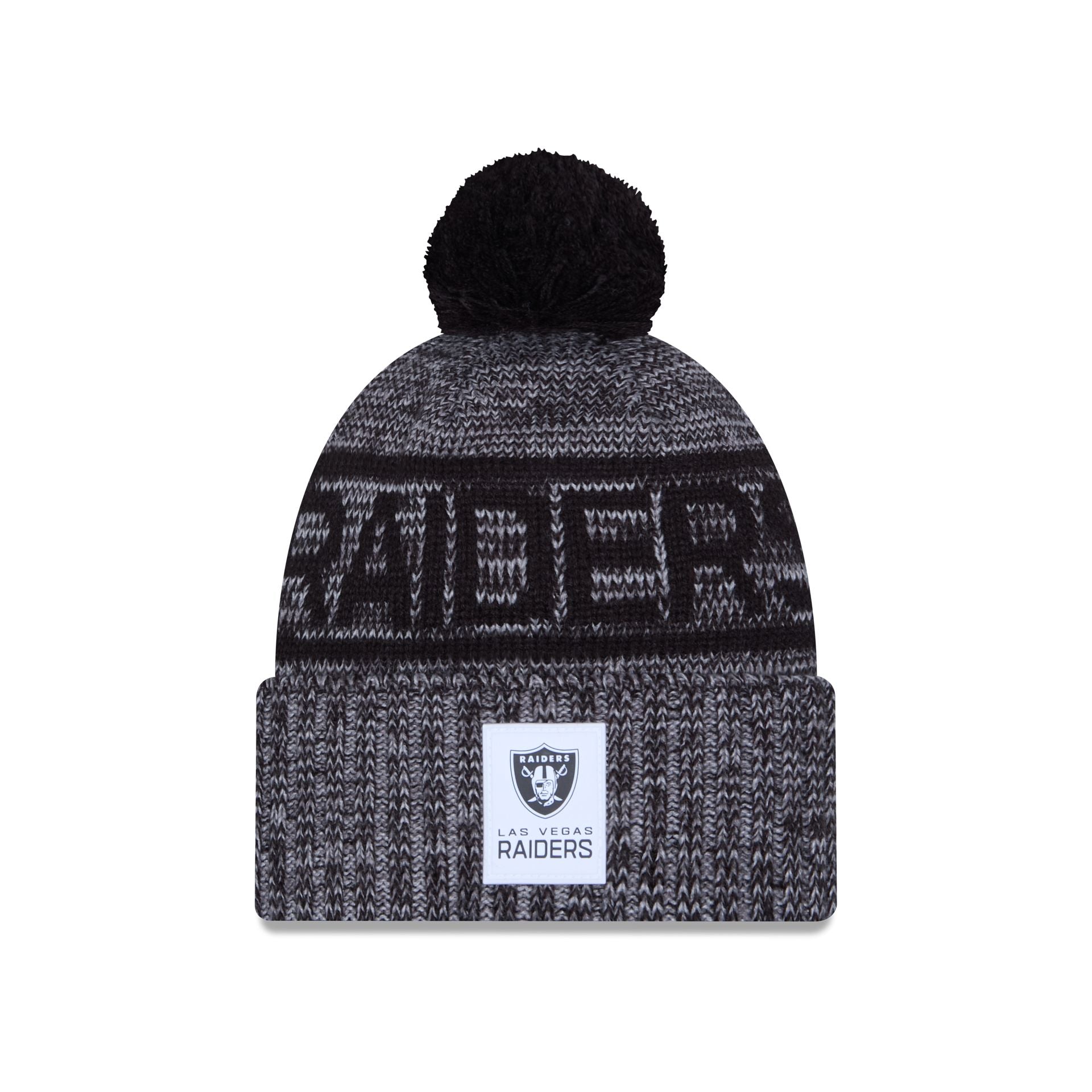 Las Vegas Raiders 2025 Sideline Cold Weather Gray Pom Knit Hat – New ...