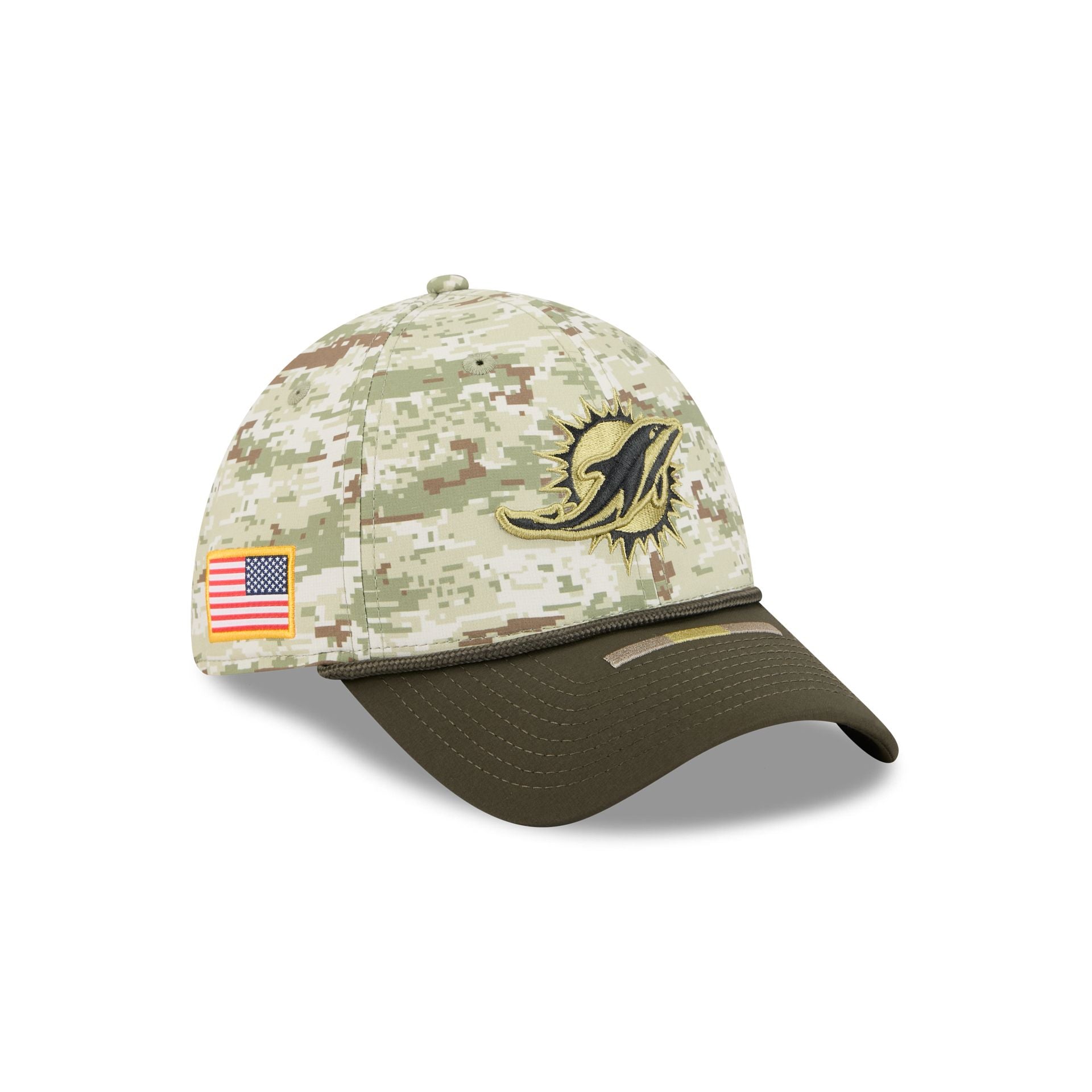 Miami Dolphins 2025 Salute to Service Digi Camo 39THIRTY Stretch Fit H ...