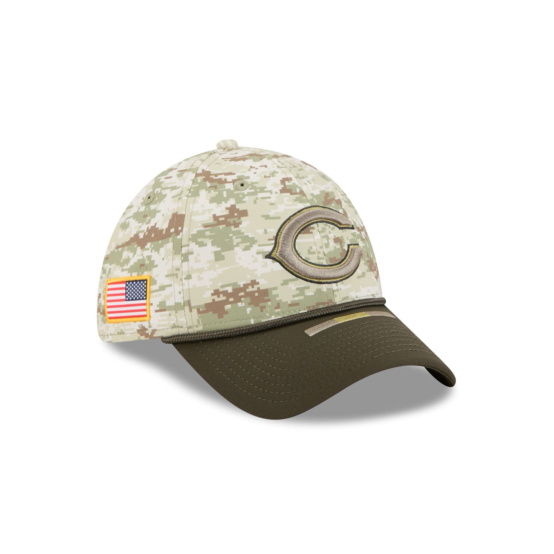 Chicago Bears 2025 Salute to Service Digi Camo 39THIRTY Stretch Fit Ha ...