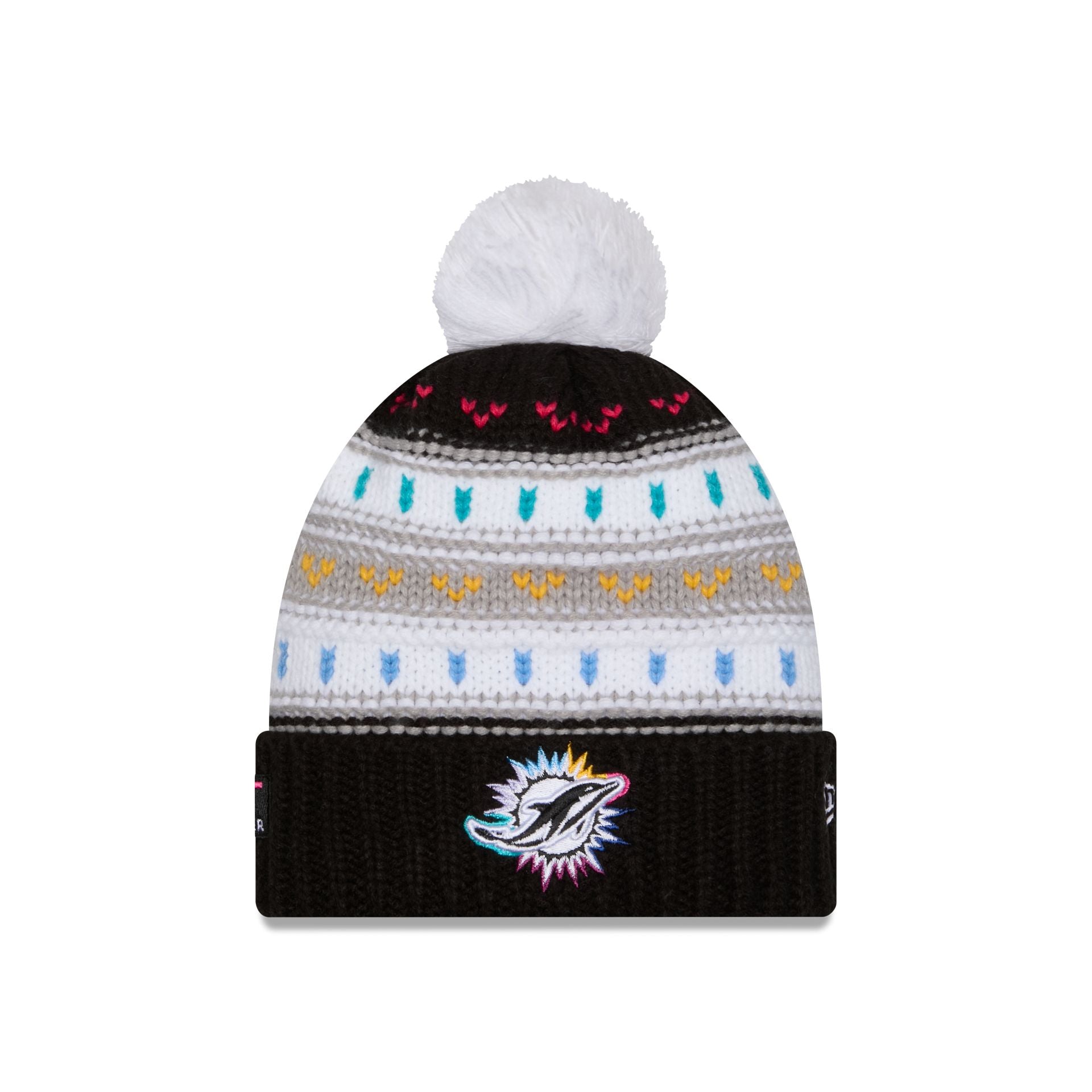 Miami Dolphins 2025 Crucial Catch Women's Pom Knit Hat – New Era Cap