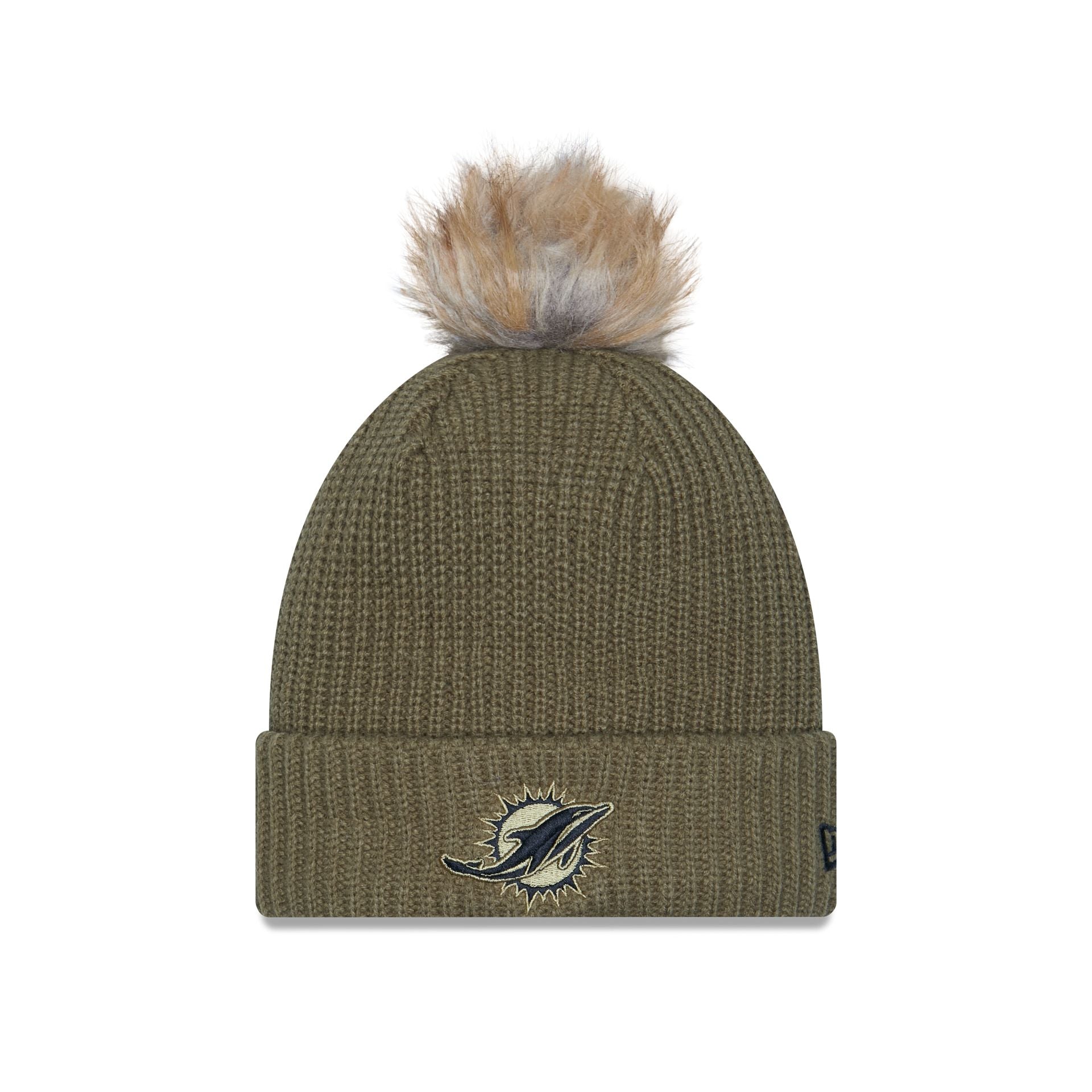 Miami Dolphins 2025 Salute to Service Women's Pom Knit Hat – New Era Cap