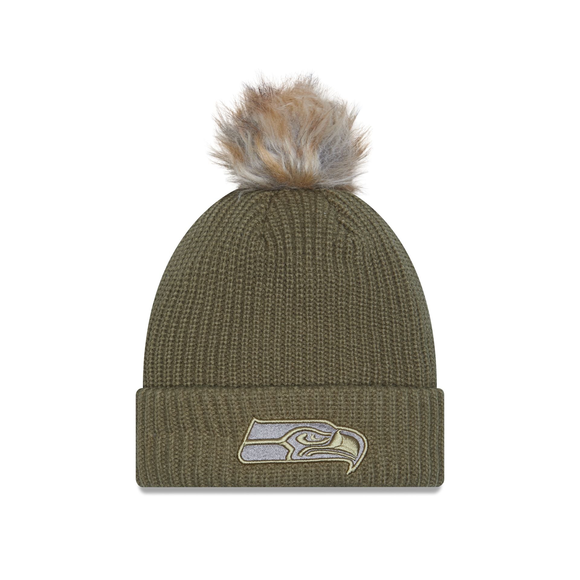 Seattle Seahawks 2025 Salute to Service Women's Pom Knit Hat – New Era Cap