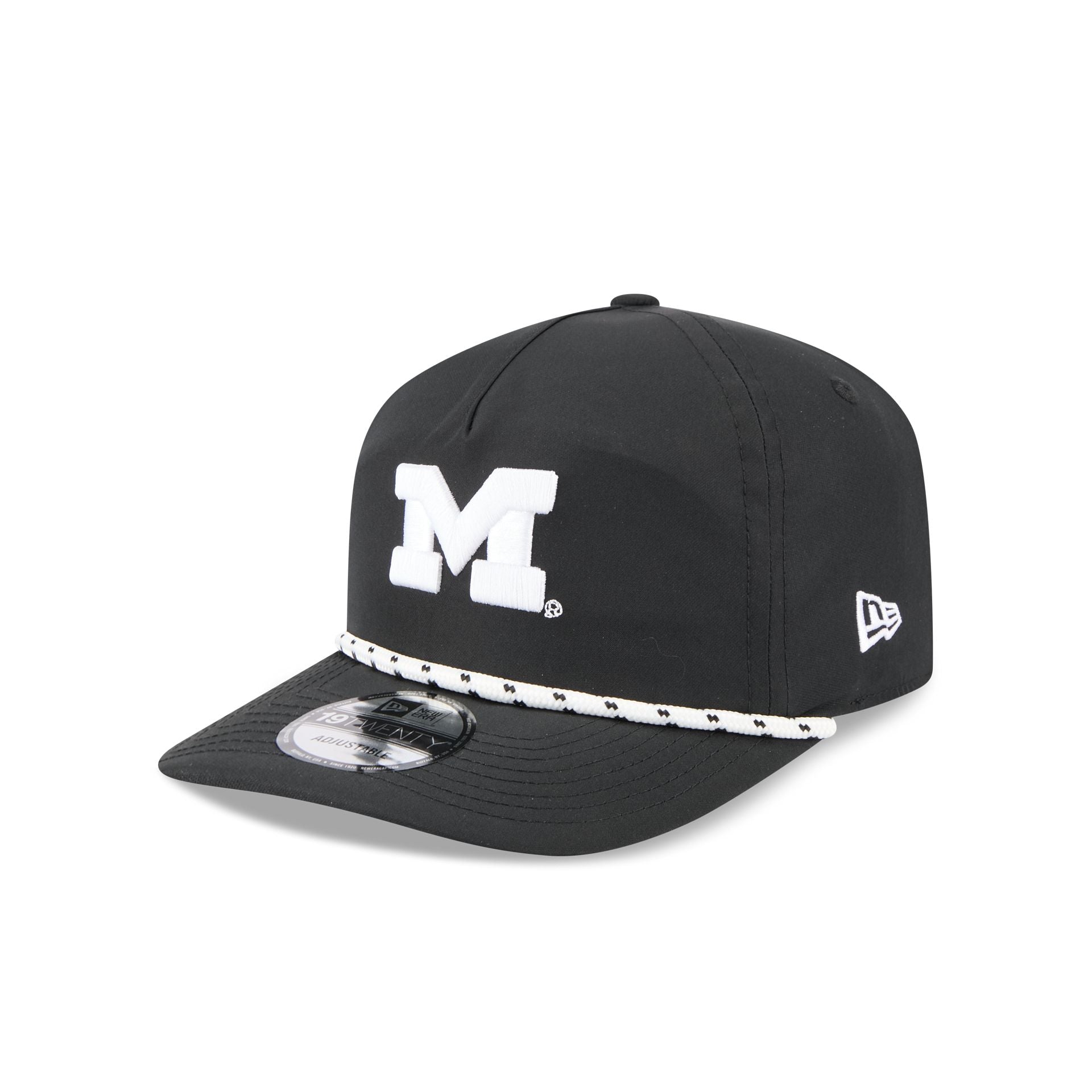 Michigan Wolverines Black and White Rope 19TWENTY Snapback Hat – New ...