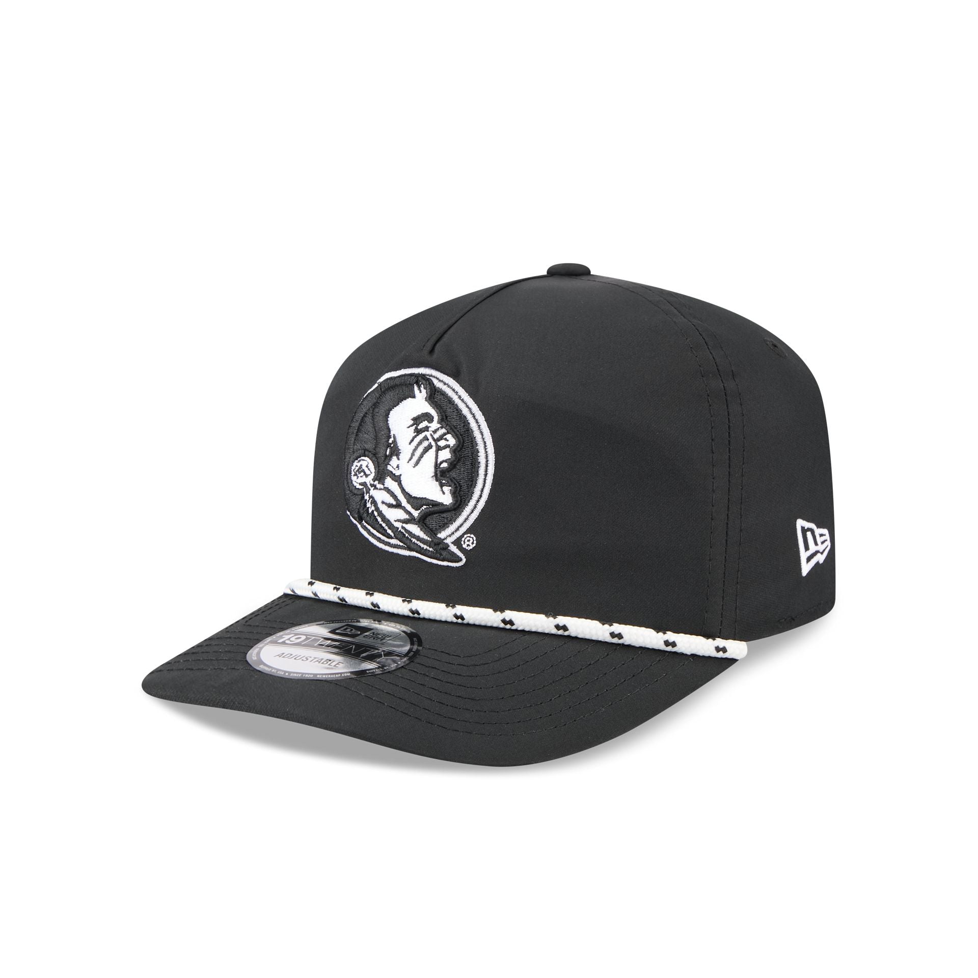 Florida State Seminoles Black and White Rope 19TWENTY Snapback Hat ...