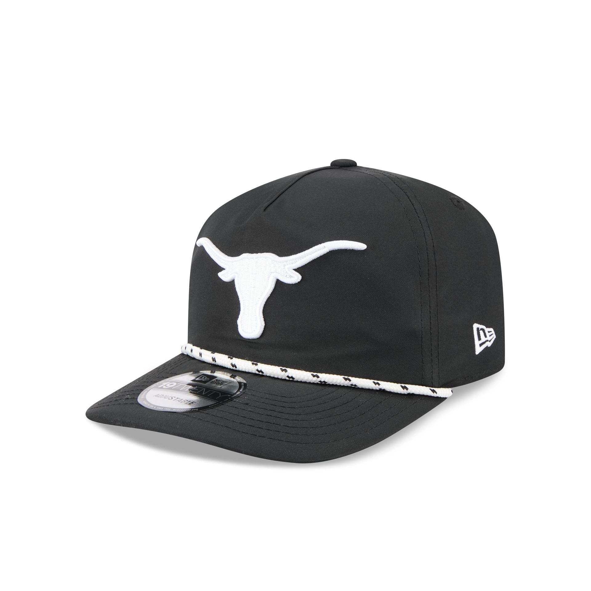 Texas Longhorns Black and White Rope 19TWENTY Snapback Hat – New Era Cap