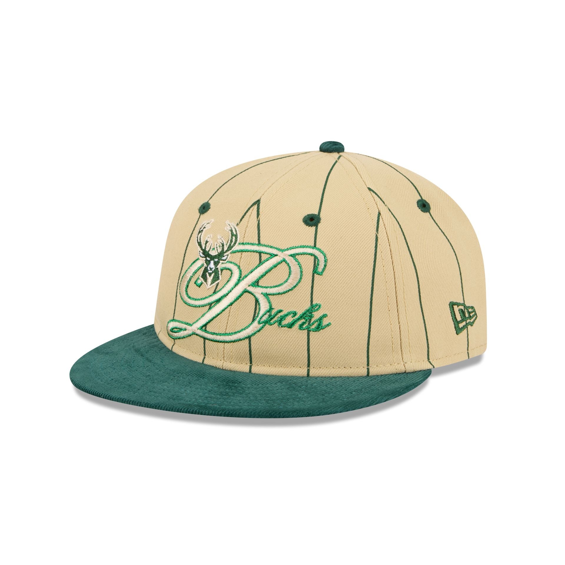 Milwaukee Bucks Pinstripe Script Retro Crown 9FIFTY Adjustable Hat ...