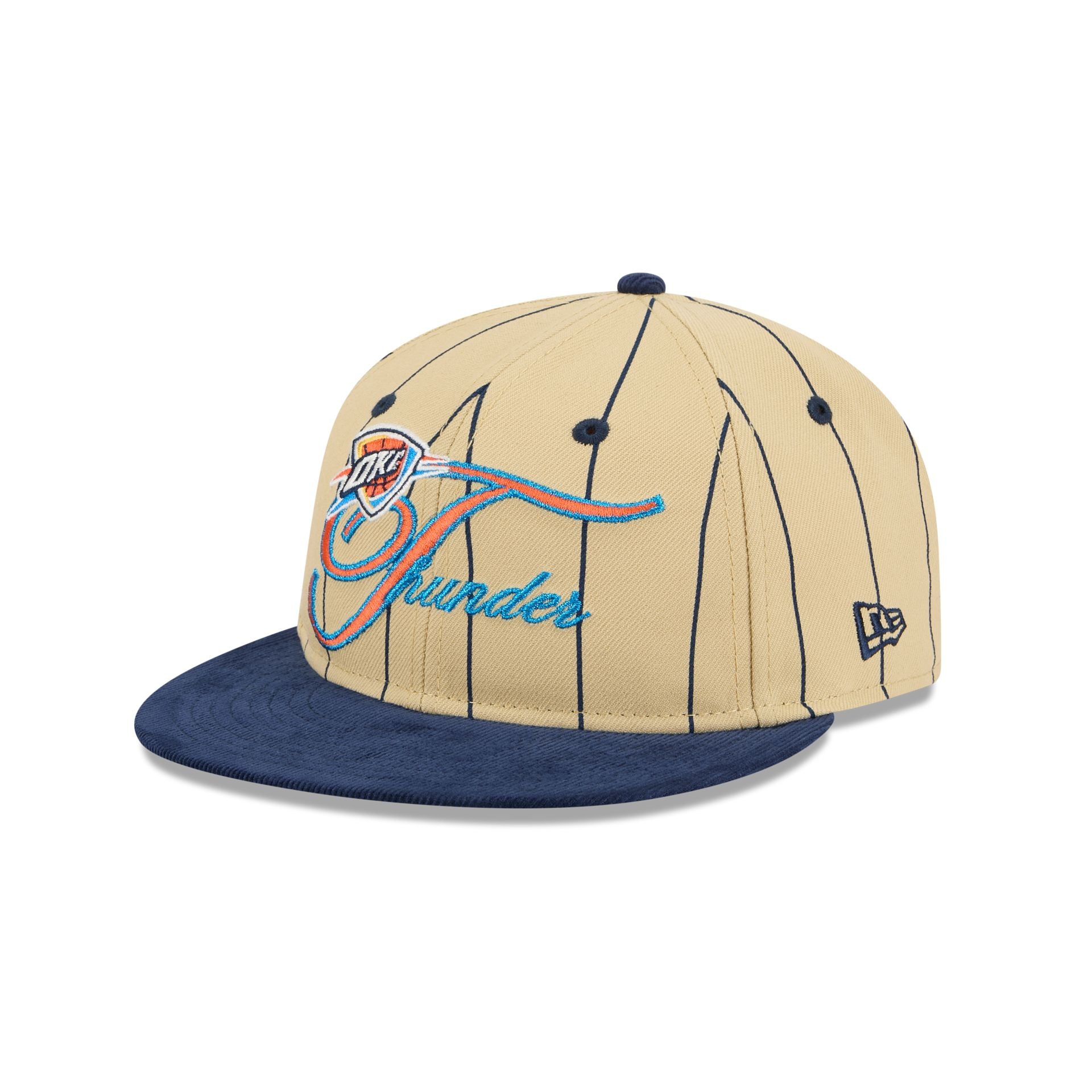 Oklahoma City Thunder Pinstripe Script Retro Crown 9FIFTY Adjustable H ...