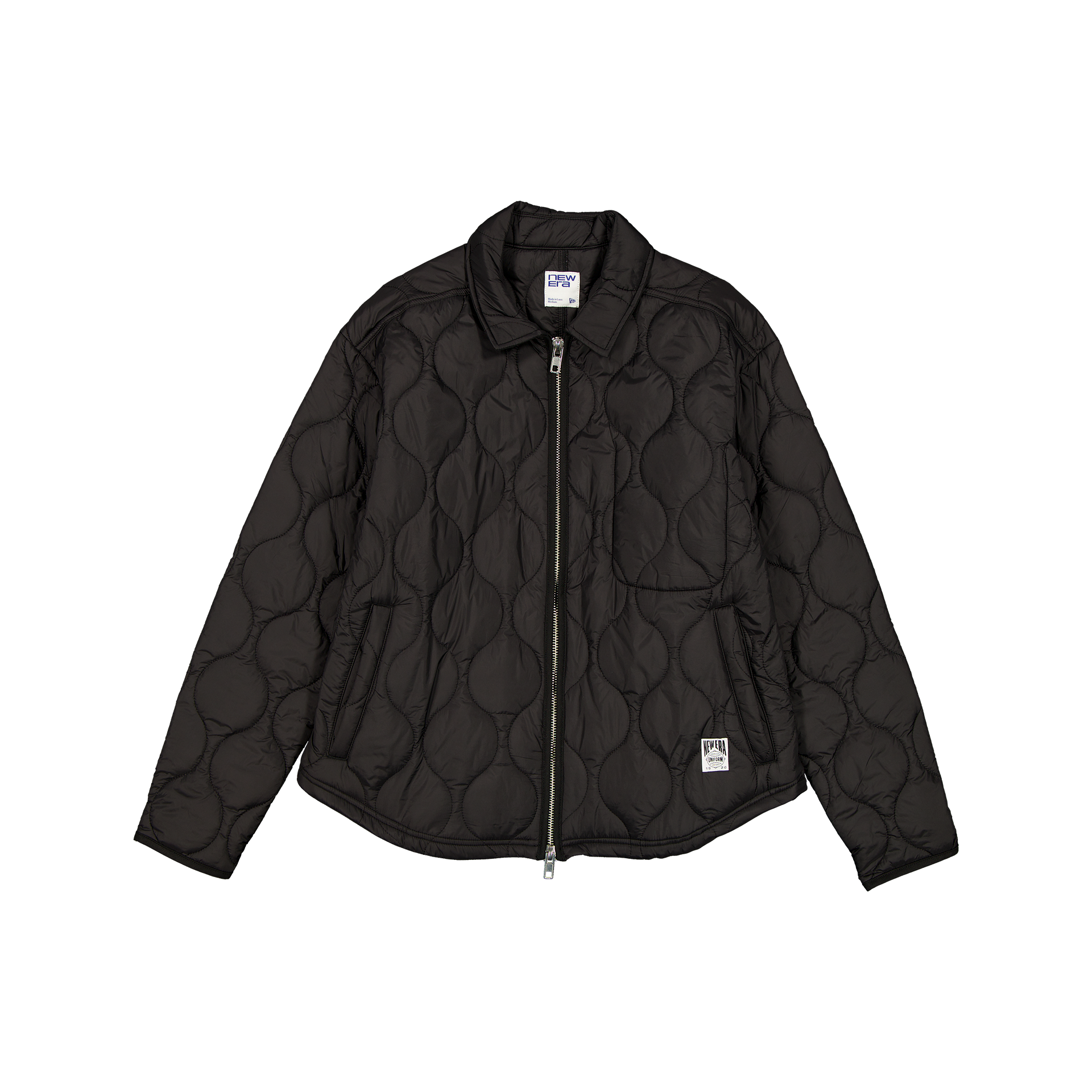 New Era Branded Black Quilted Captain Shacket – New Era Cap