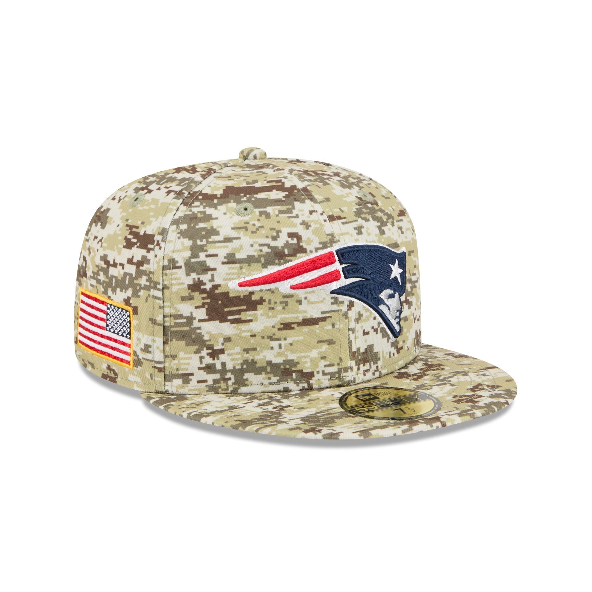 New England Patriots 2025 Salute to Service Fan Gear 59FIFTY Fitted Ha ...