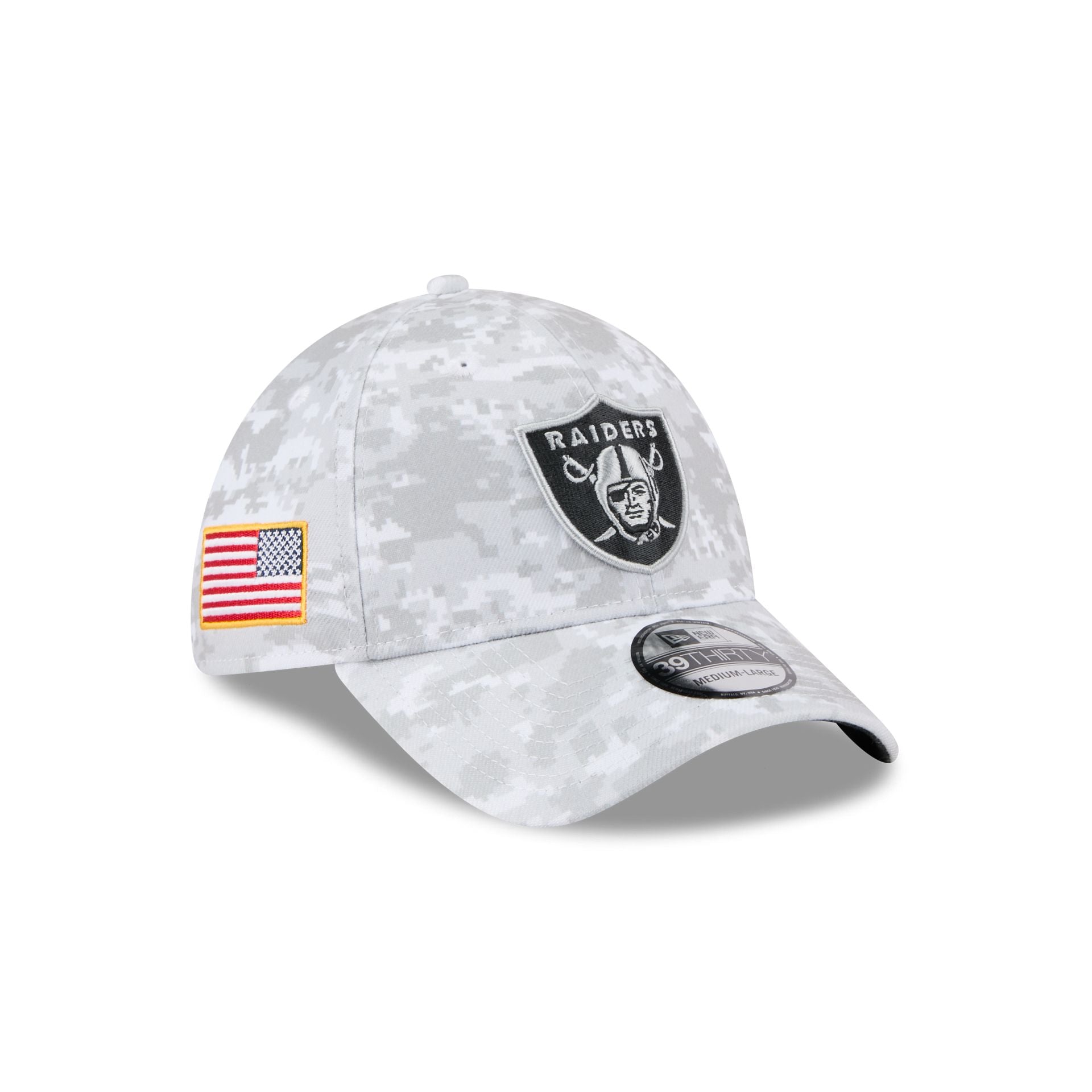Las Vegas Raiders 2025 Salute to Service Fan Gear 39THIRTY Stretch Fit ...