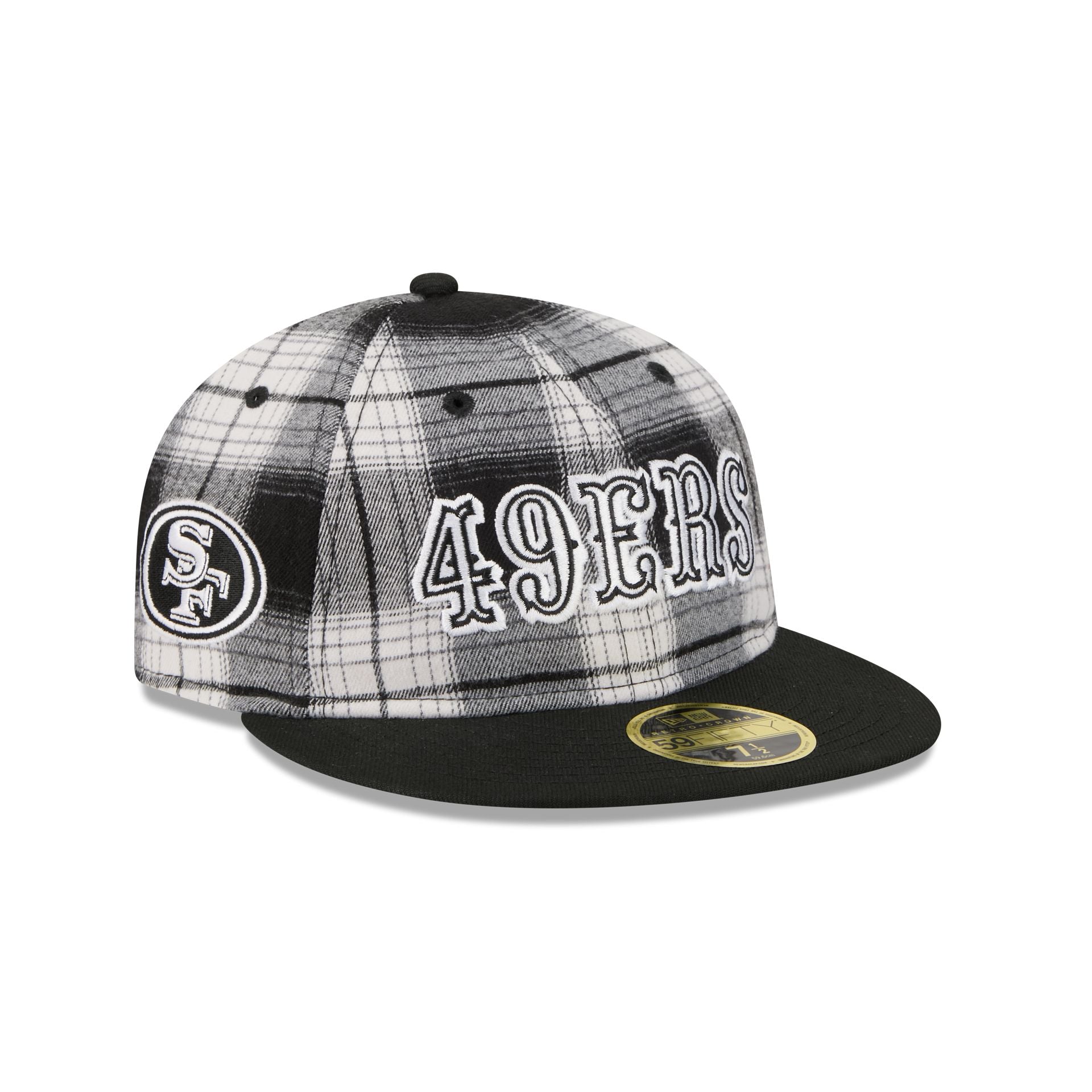 San Francisco 49ers Grunge Plaid Retro Crown 59FIFTY Fitted Hat – New ...