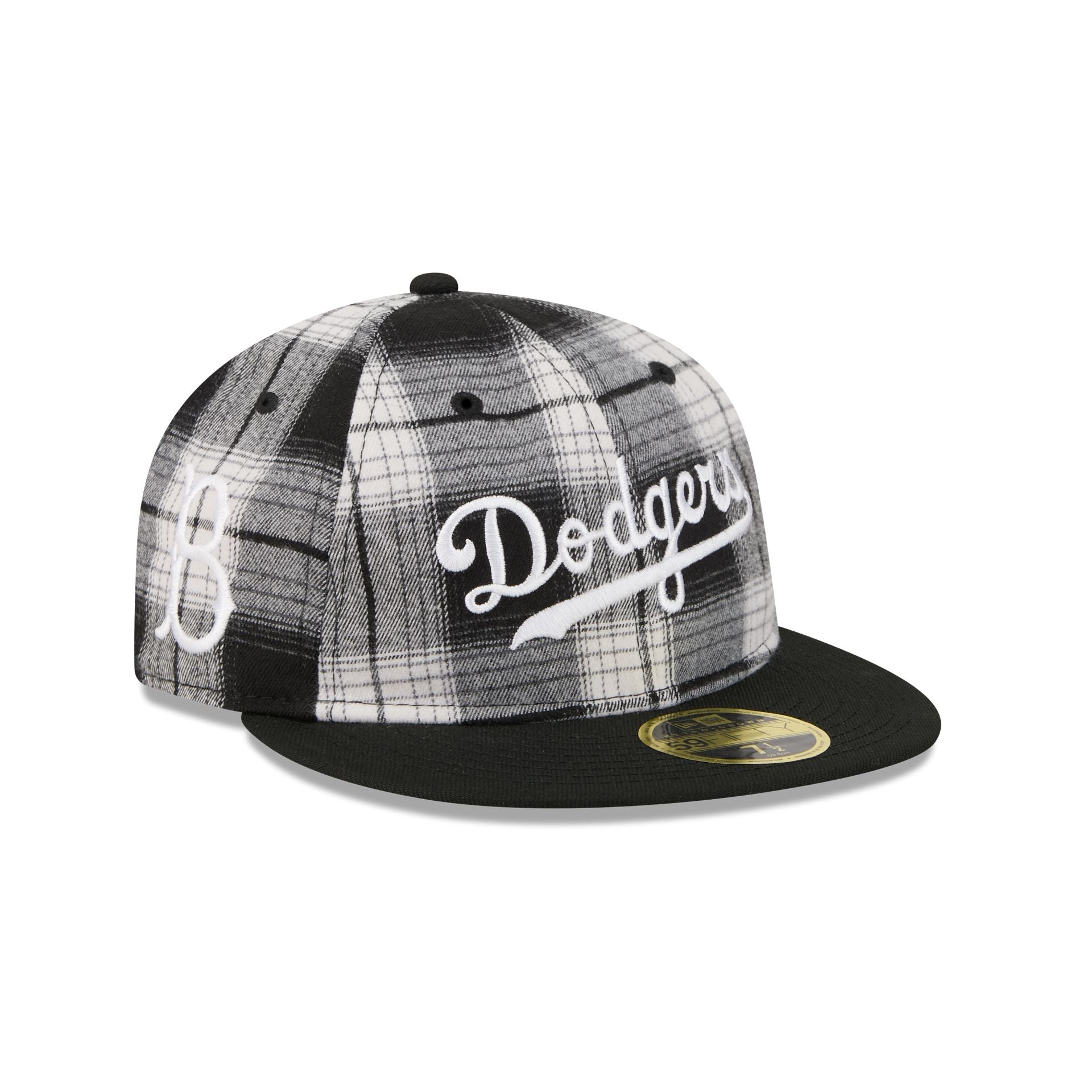 Brooklyn Dodgers Grunge Plaid Retro Crown 59FIFTY Fitted Hat – New Era Cap