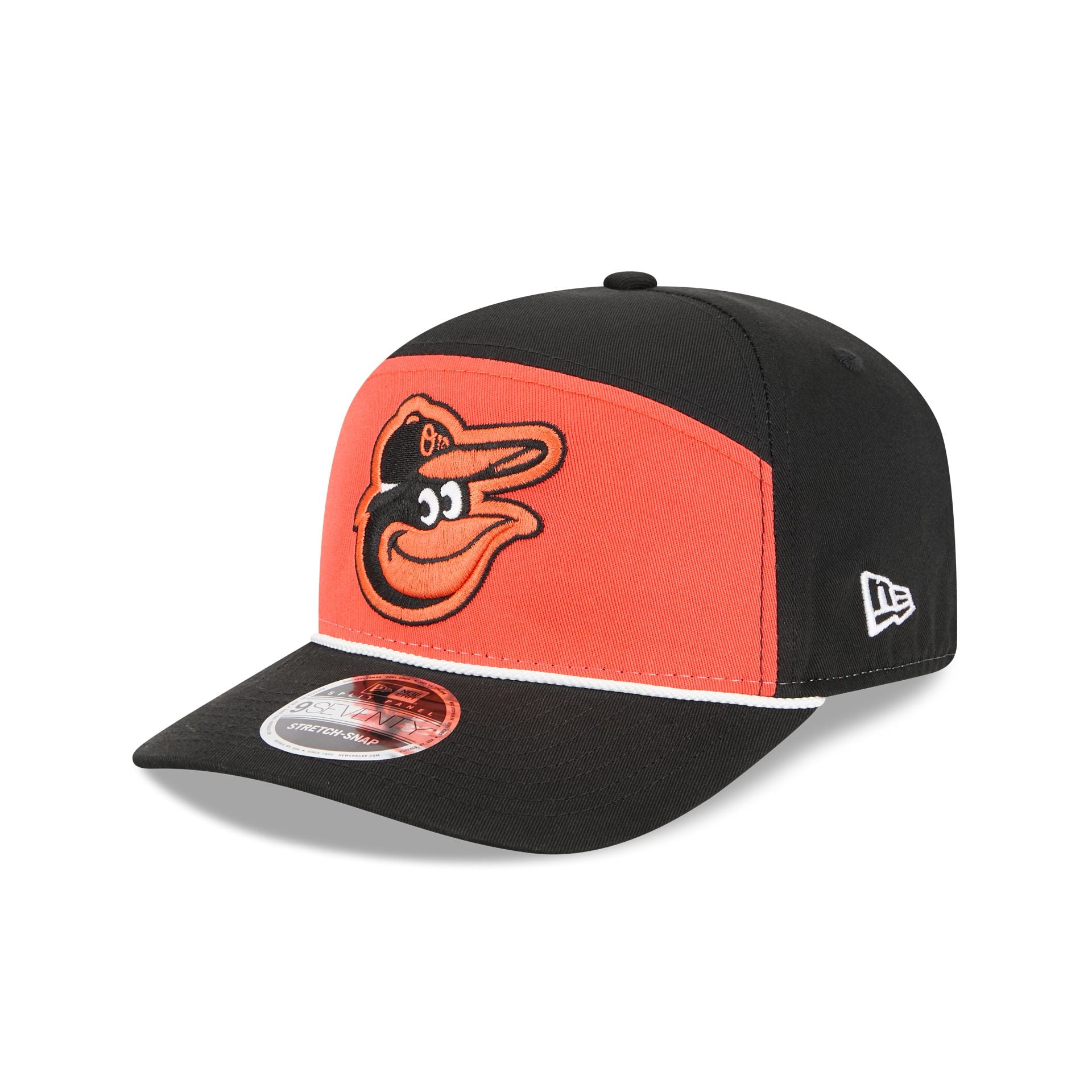 Baltimore Orioles Split Panel 9SEVENTY Stretch-Snap Hat – New Era Cap