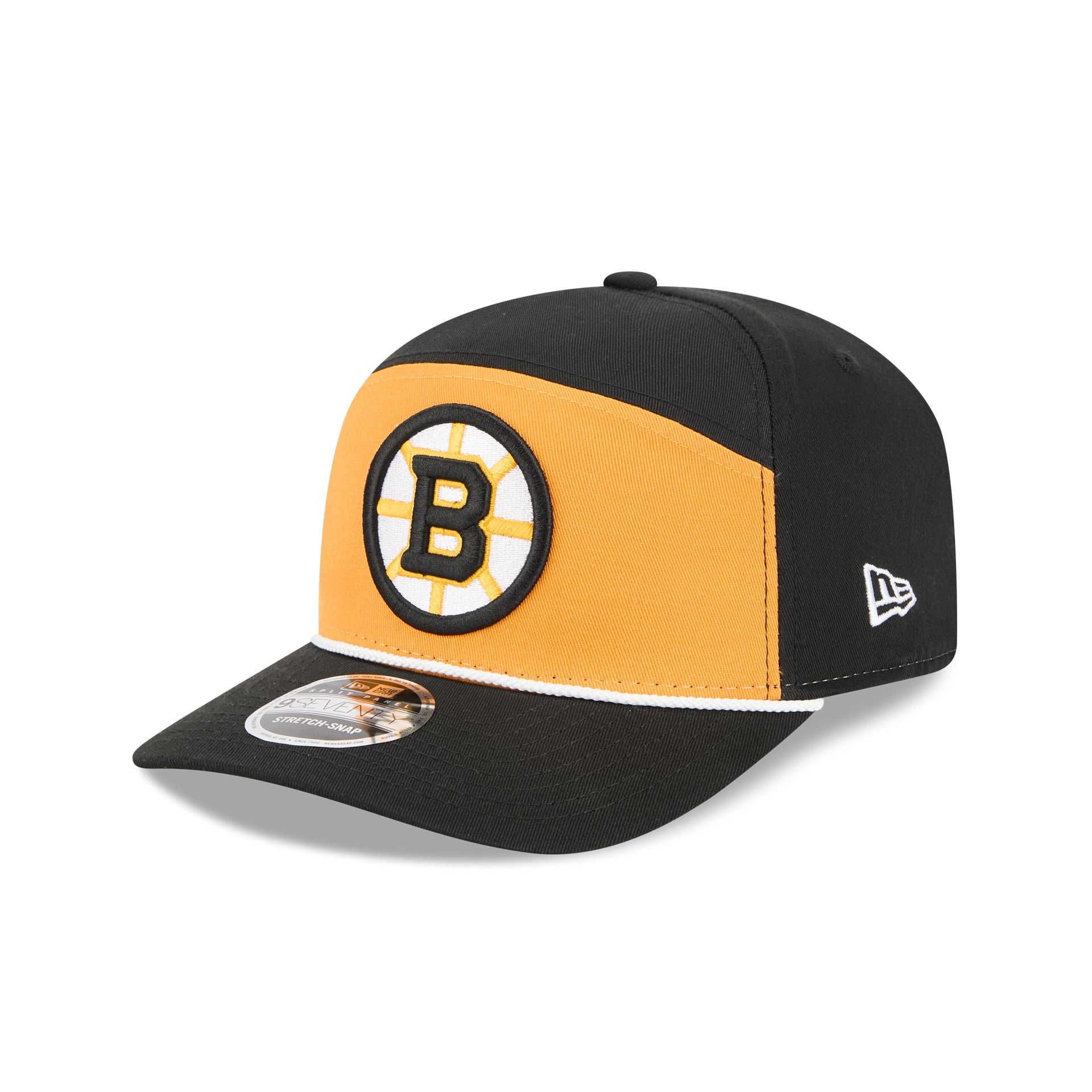 Boston Bruins Split Panel 9SEVENTY Stretch-Snap Hat – New Era Cap