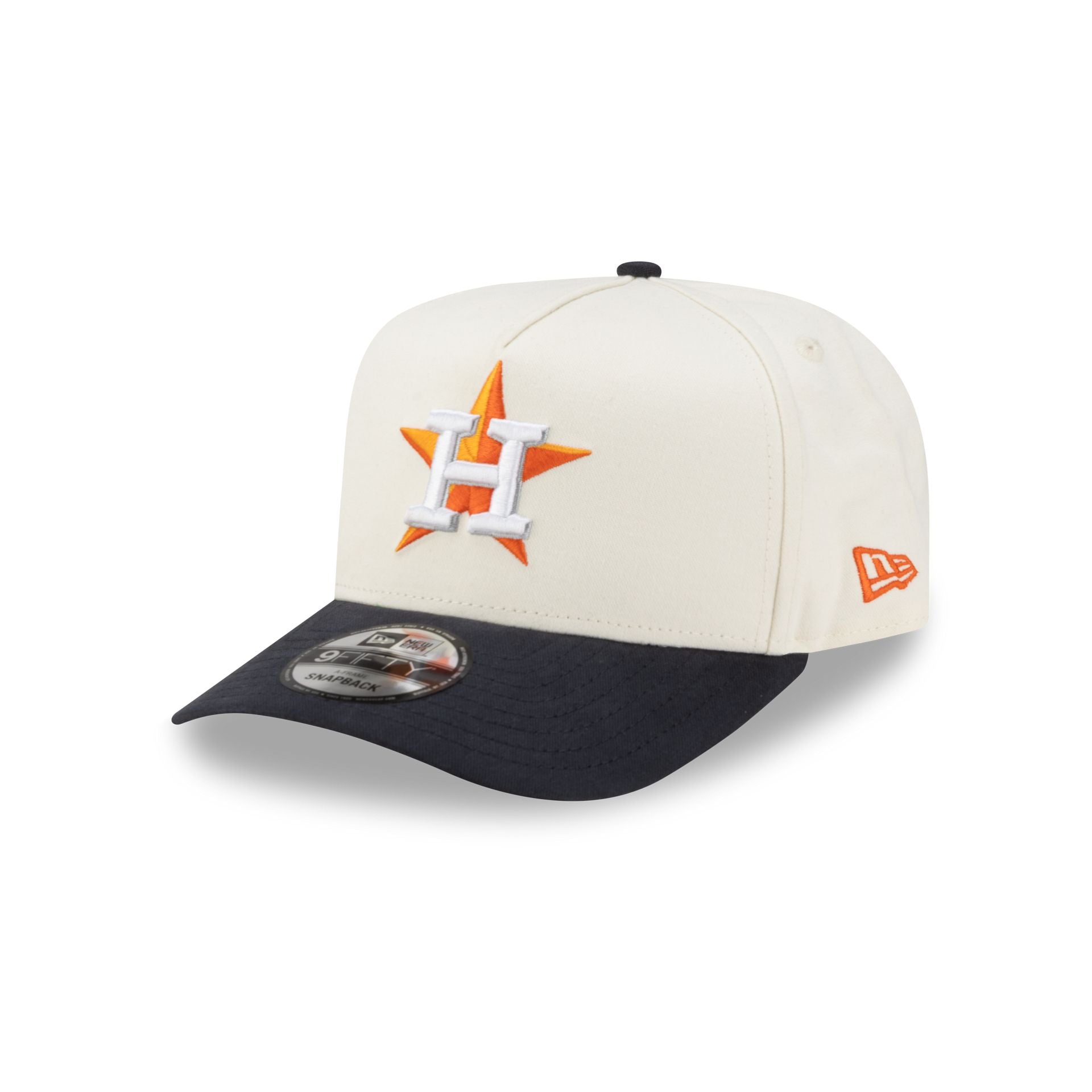 Houston Astros Cotton Brush Chrome Pre-Curve 9FIFTY A-Frame Snapback H ...