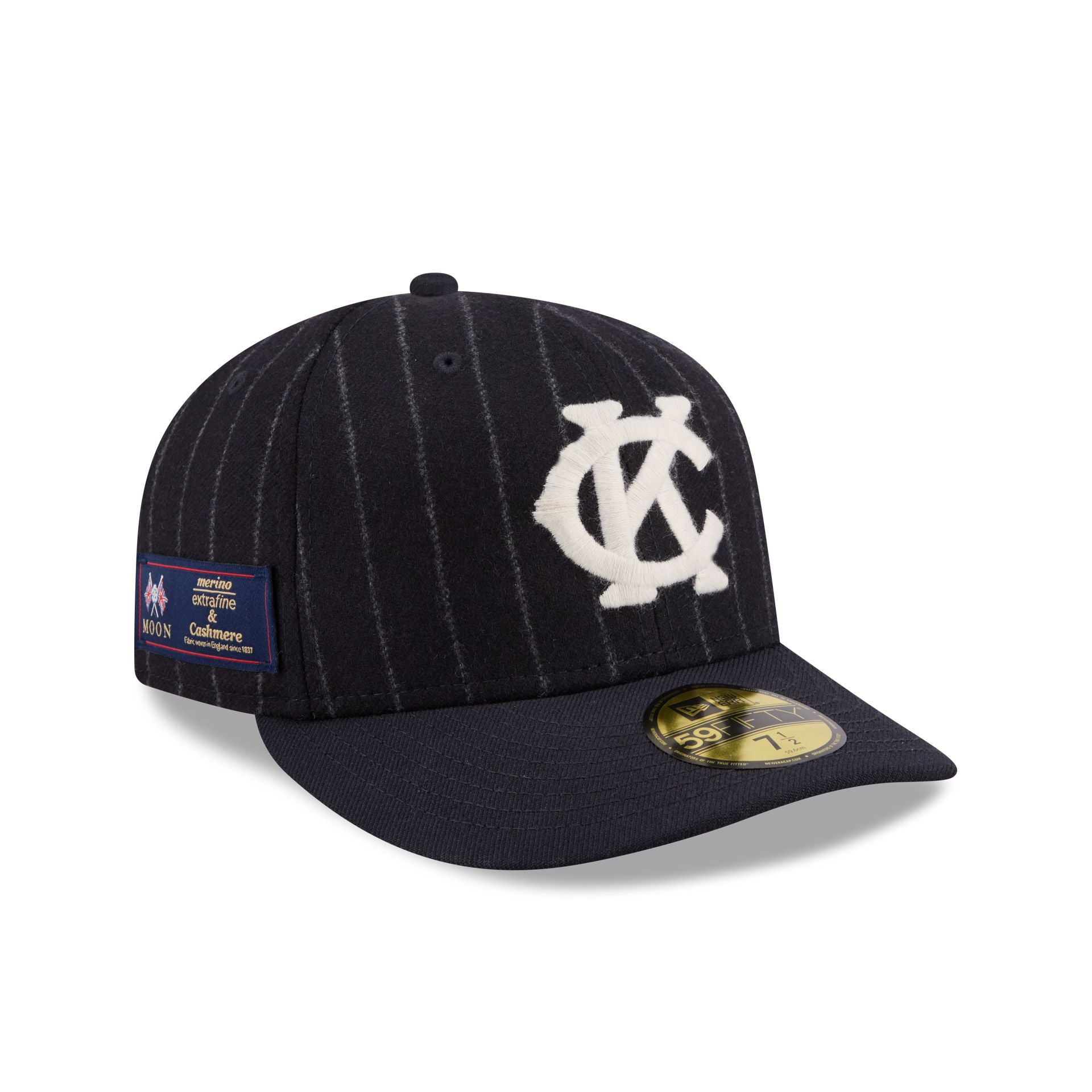Kansas City Monarchs Pinstripe Merino & Cashmere Moon 59FIFTY Fitted H ...