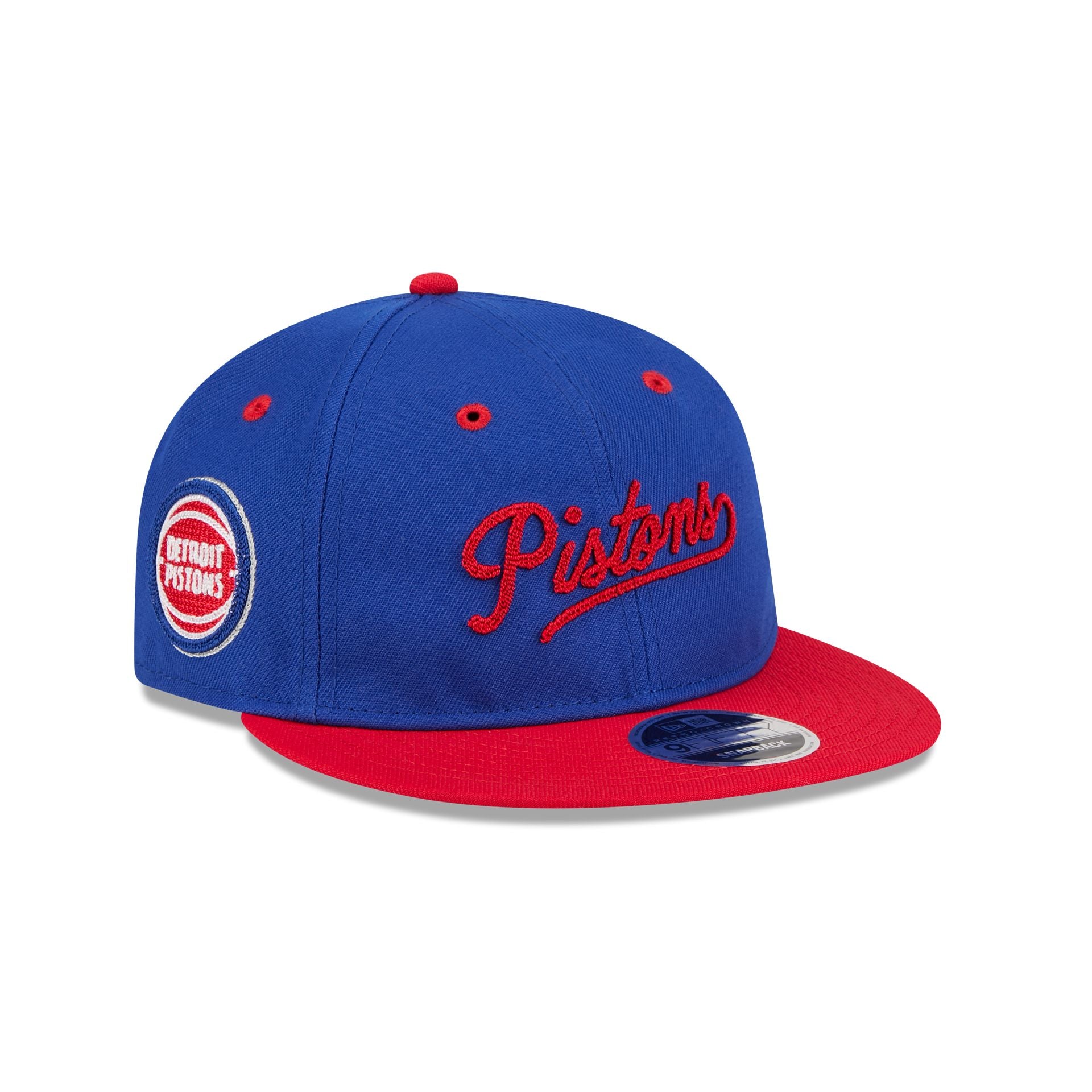 Detroit Pistons Chainstitch Script Retro Crown 9FIFTY Snapback Hat ...