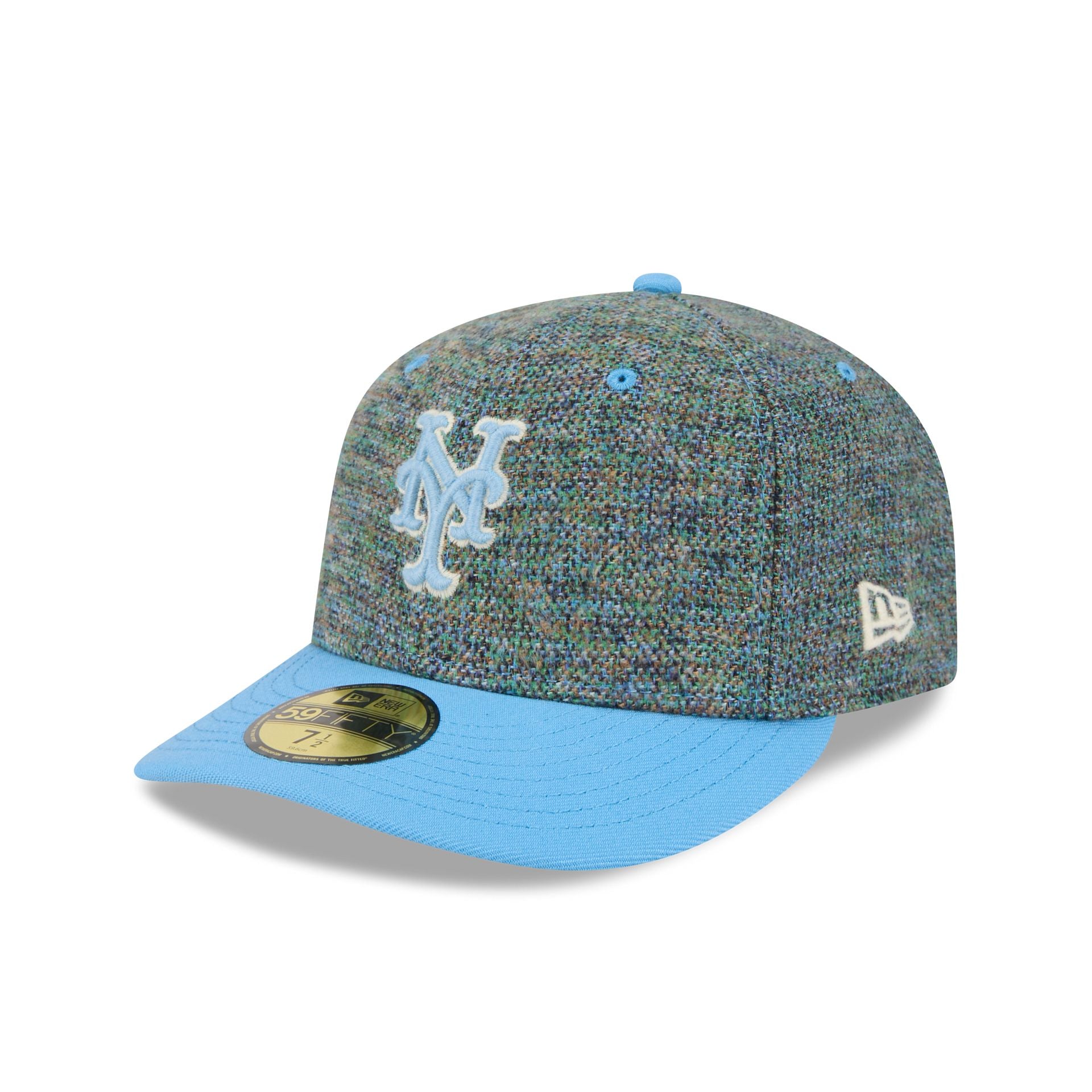 New York Mets Three Looms Tweedy Cotton Radiant Blue 59FIFTY Fitted Ha ...