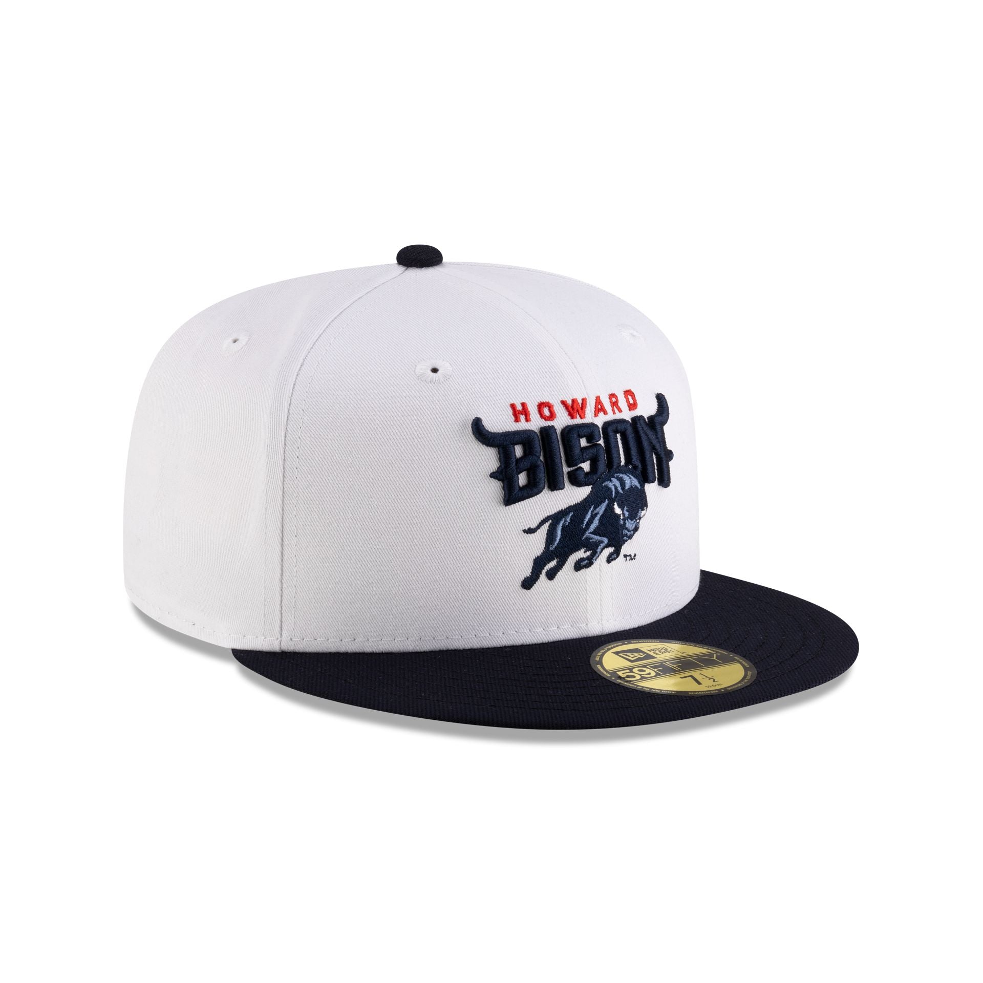 Howard Bison White Navy 59FIFTY Fitted Hat – New Era Cap