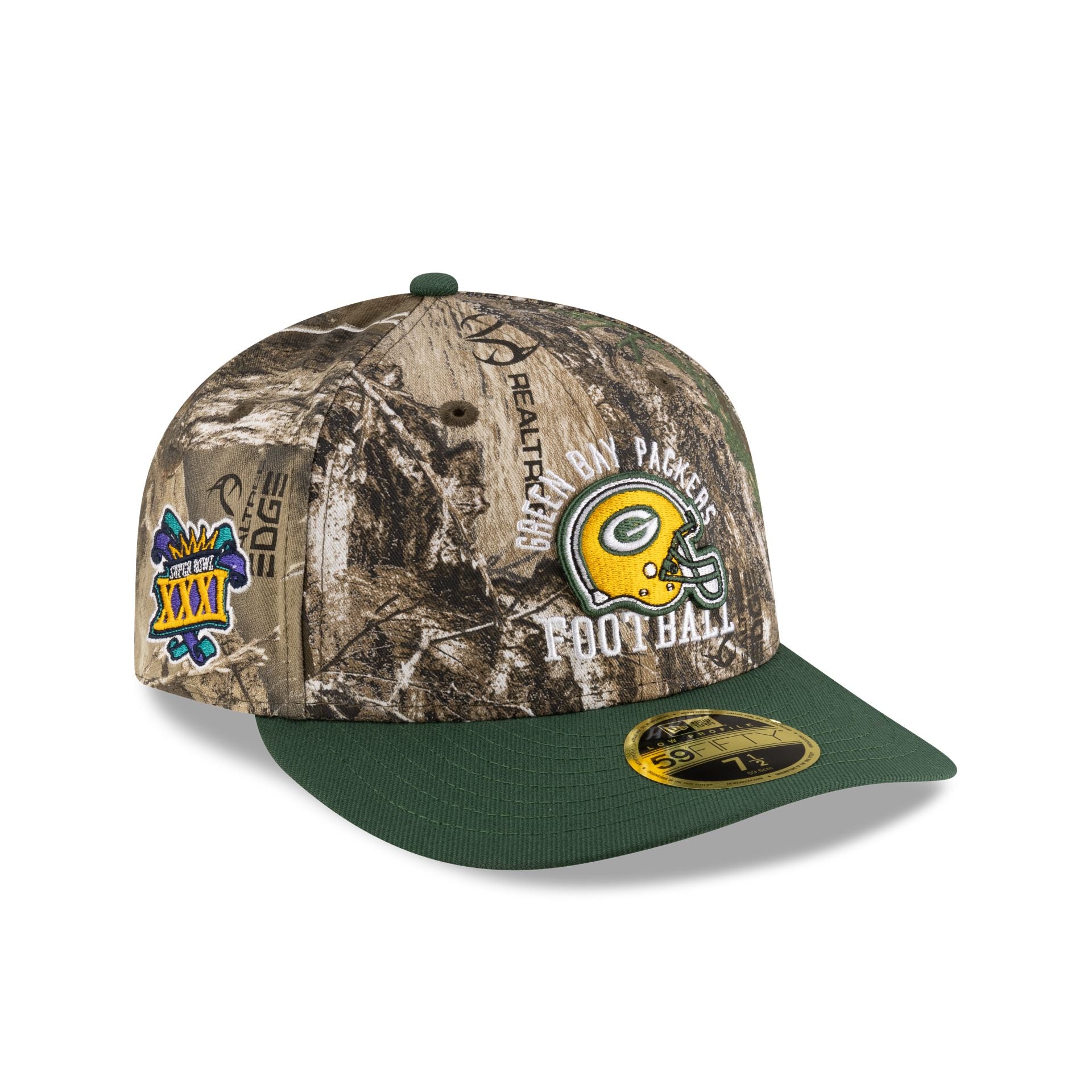Just Caps Realtree Green Bay Packers Low Profile 59FIFTY Fitted Hat ...