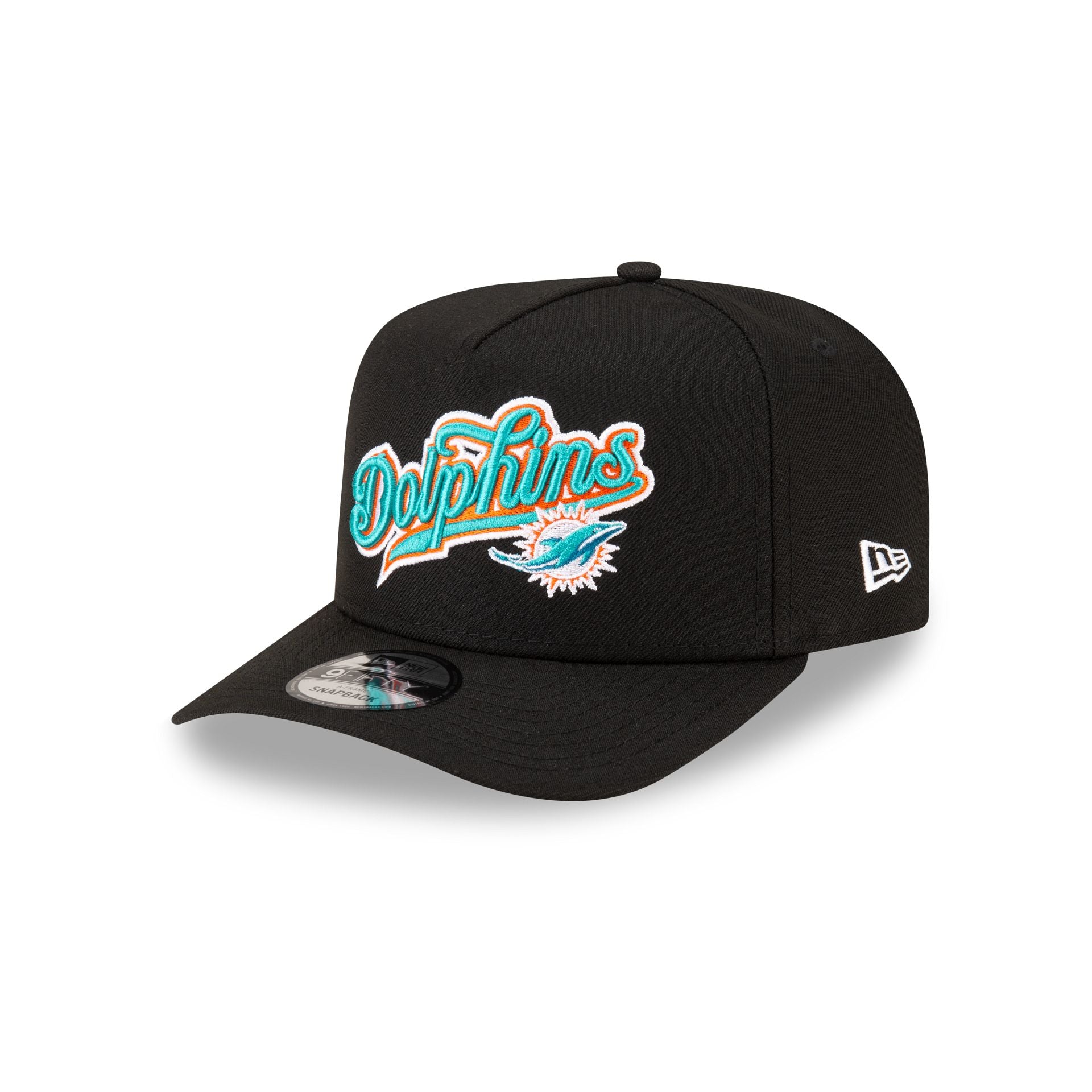 Born x Raised x Miami Dolphins Script Black 9FIFTY A-Frame Snapback Ha ...