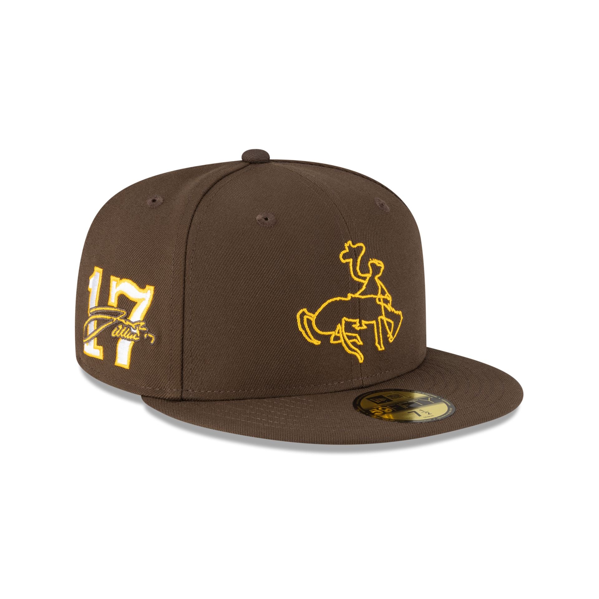 Wyoming Cowboys Josh Allen Jersey Retirement Cowboy 59FIFTY Fitted Hat ...