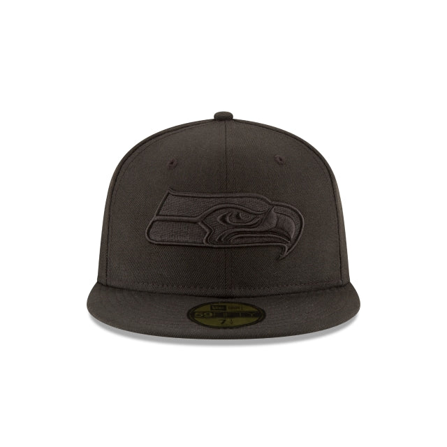 Seattle Seahawks Black On Black 59FIFTY Fitted Hat – New Era Cap